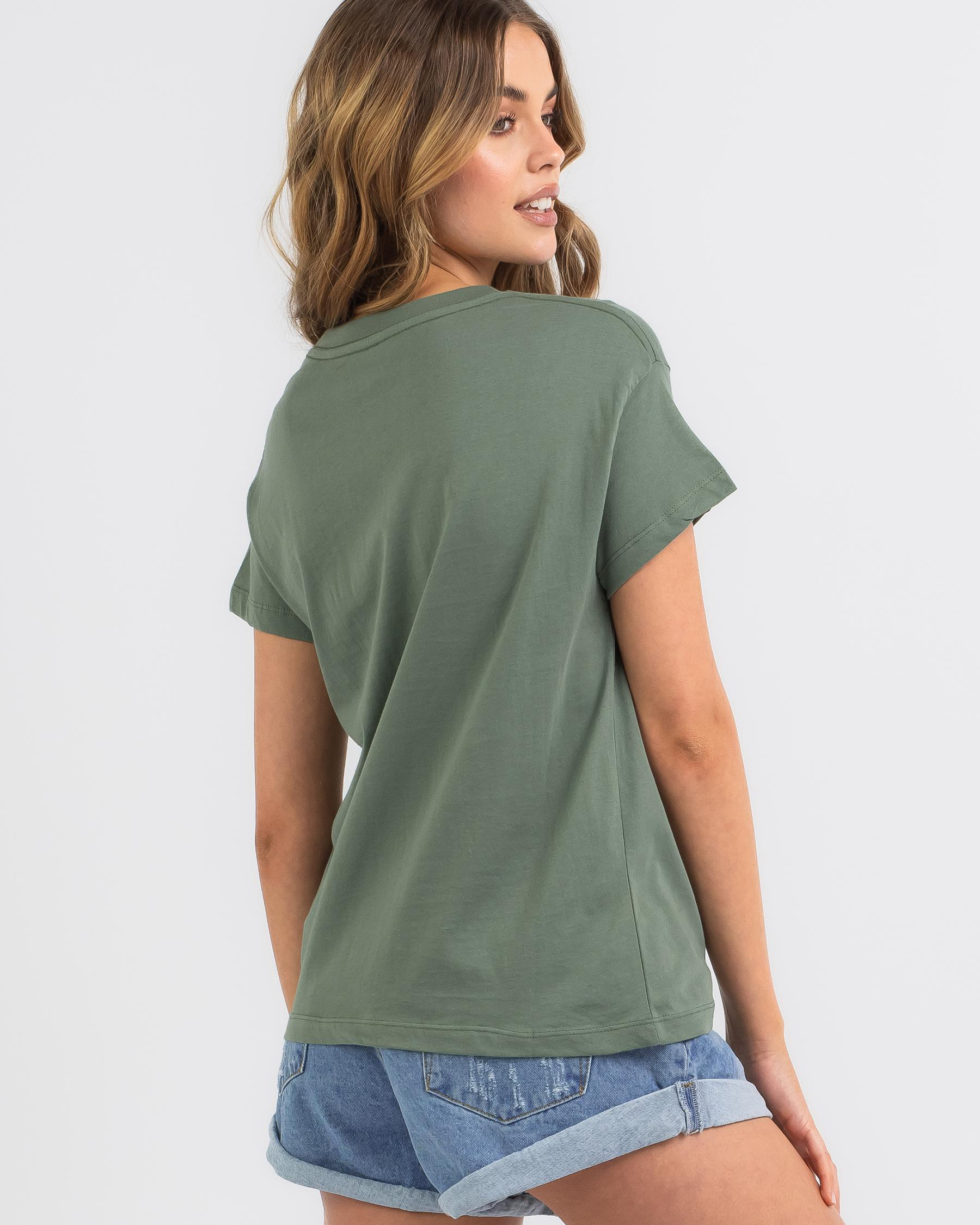 Shop Roxy Surfing In Sunshine T-Shirt In Laurel Wreath - Fast Shipping ...