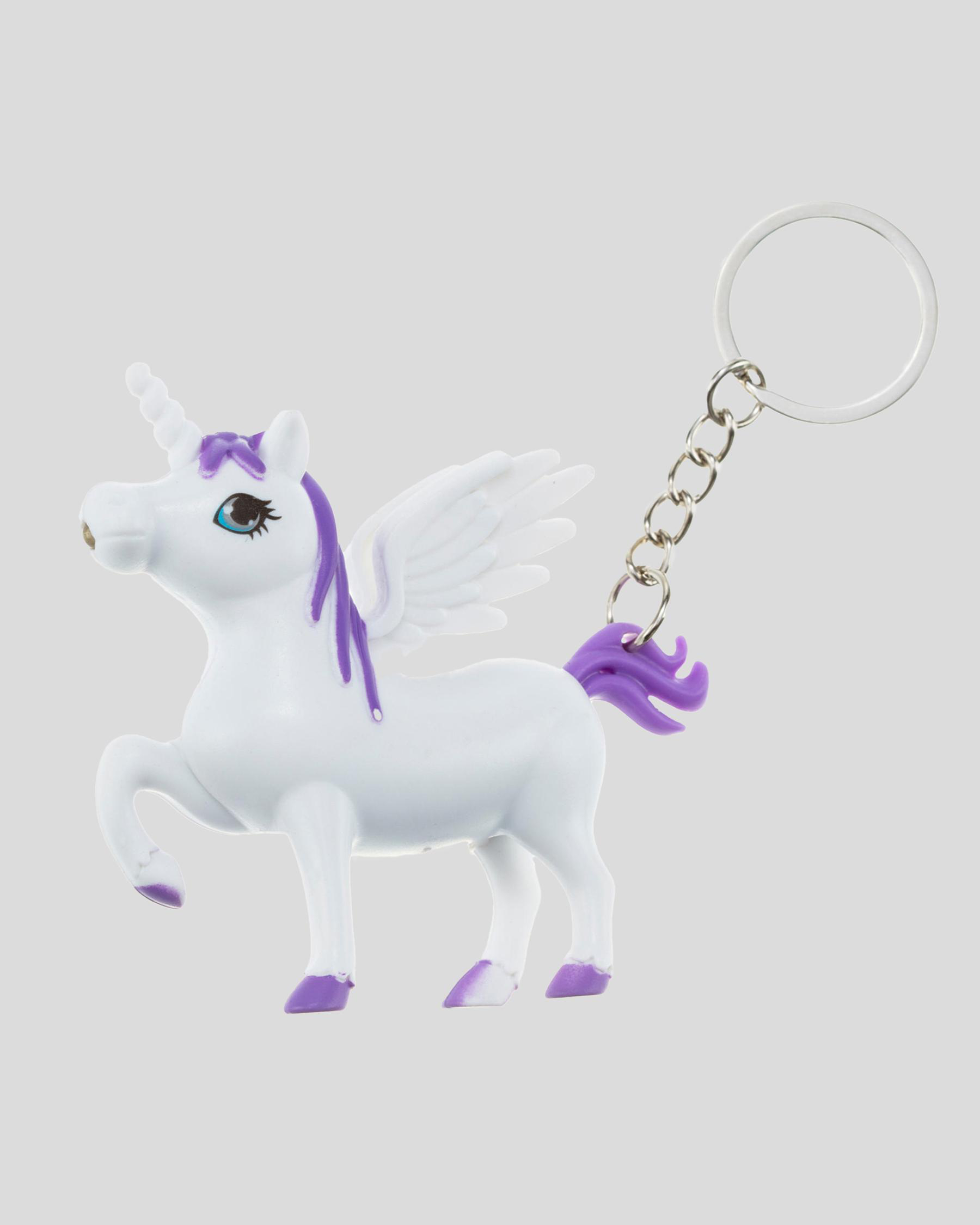 Shop Get It Now Unicorn Led Keyring In White/pink - Fast Shipping ...