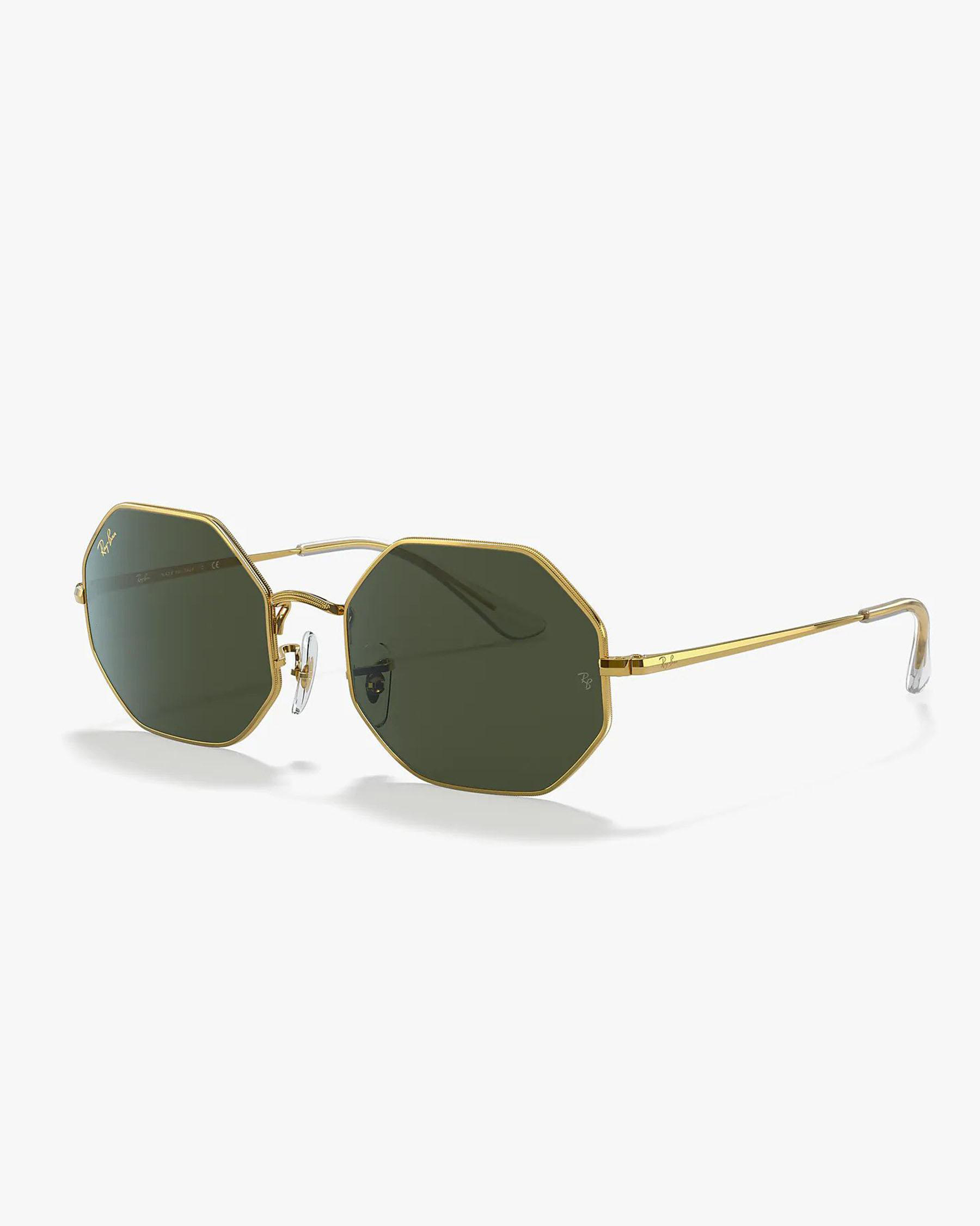 Shop Ray-Ban Octagon RB1972 Sunglasses In Legend Gold W/g-15 Green ...