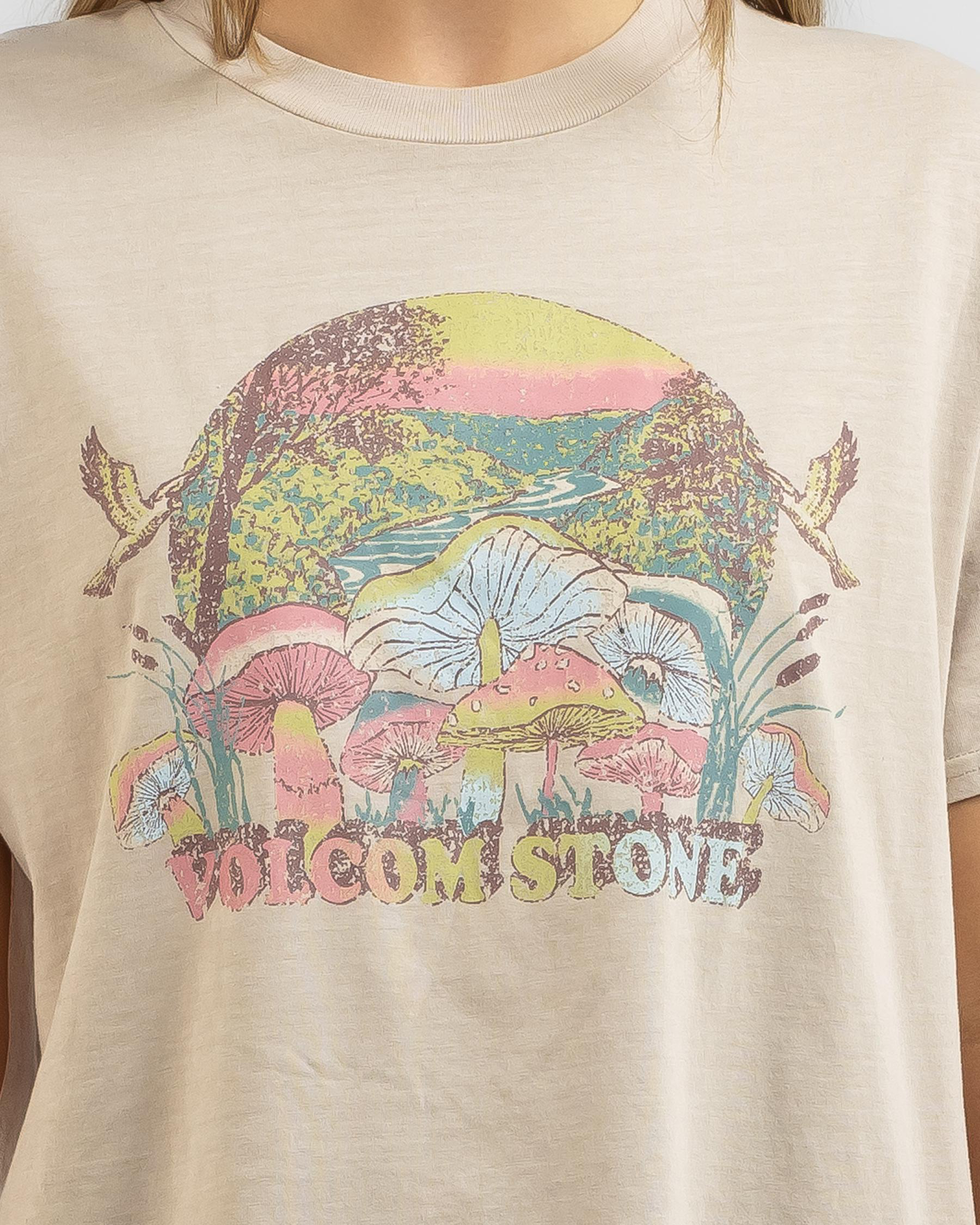 Shop Volcom Lock It Up T-Shirt In Taupe - Fast Shipping & Easy Returns ...