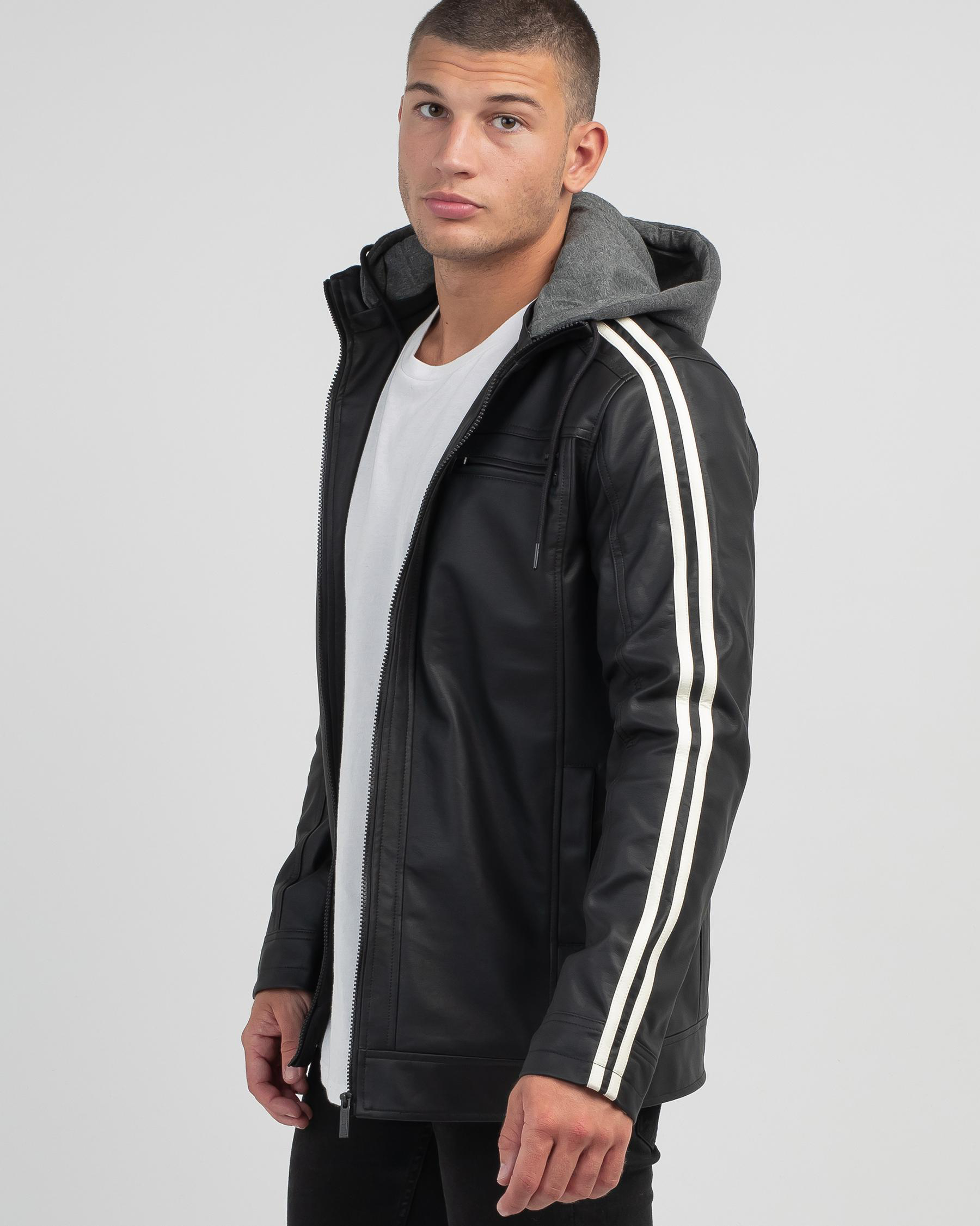 Shop Dexter Side Kick Hooded Jacket In Black/white - Fast Shipping ...