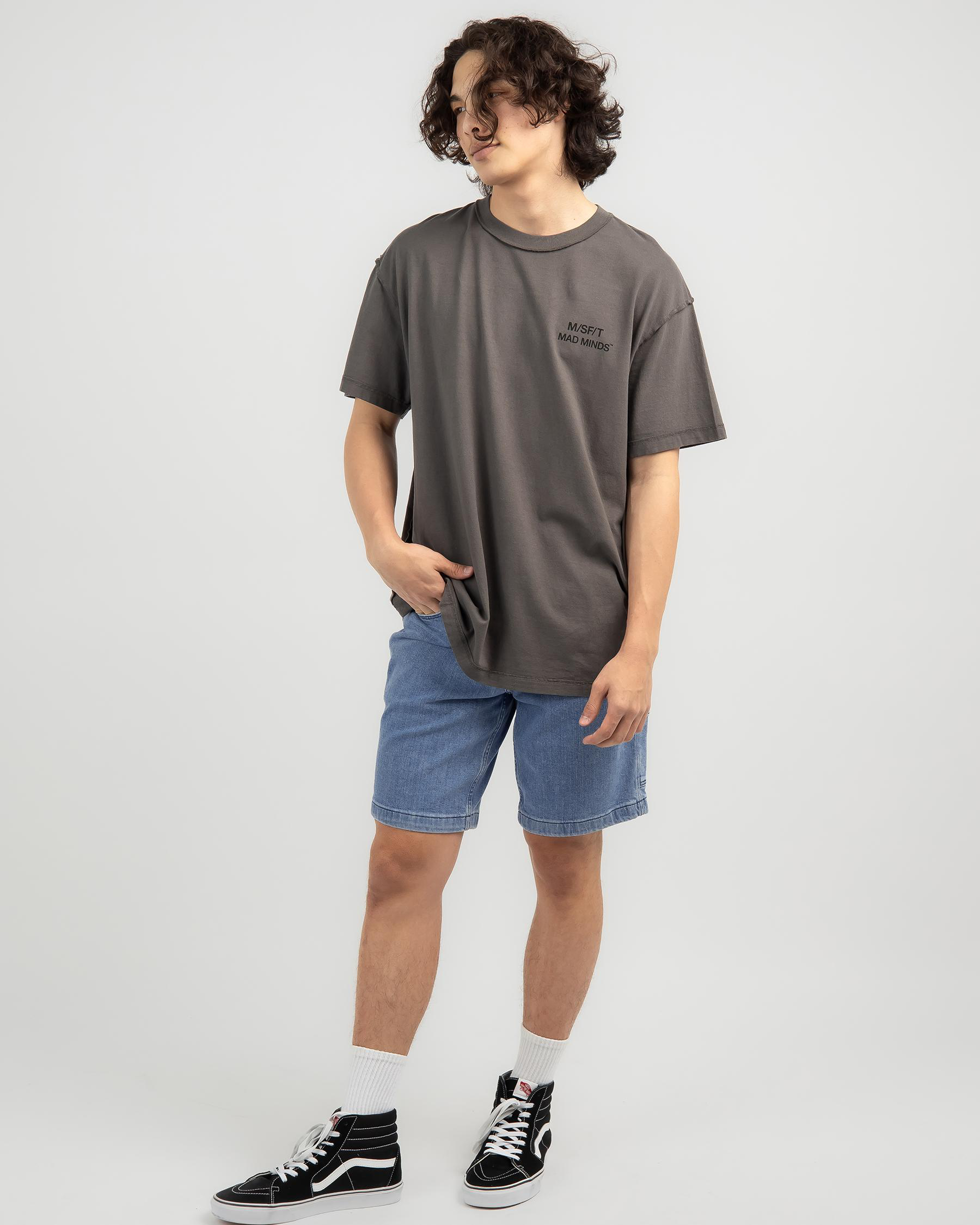 Shop M/SF/T Worner Reverse T-Shirt In Pigment Black - Fast Shipping ...