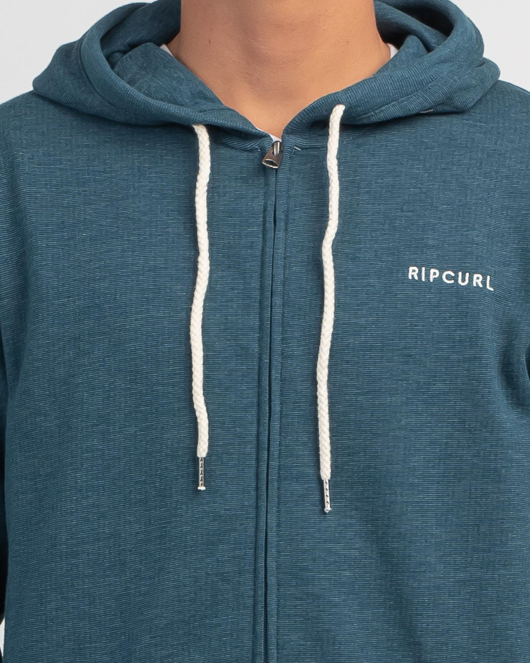 Shop Rip Curl Core Zip Through Hooded Jacket In Navy Marle - Fast ...