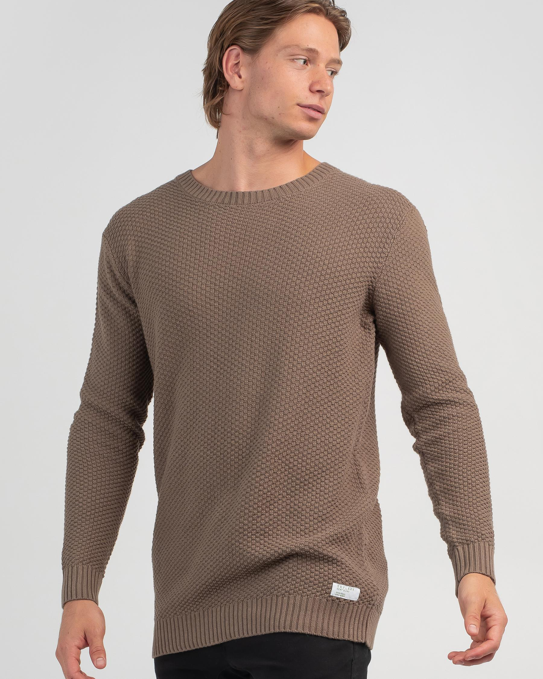 Shop Skylark Hemp Knit Jumper In Olive - Fast Shipping & Easy Returns ...