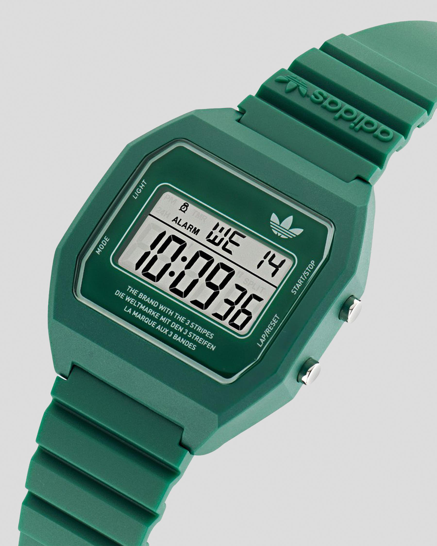 Shop adidas Digital Two Watch In Green - Fast Shipping & Easy Returns ...