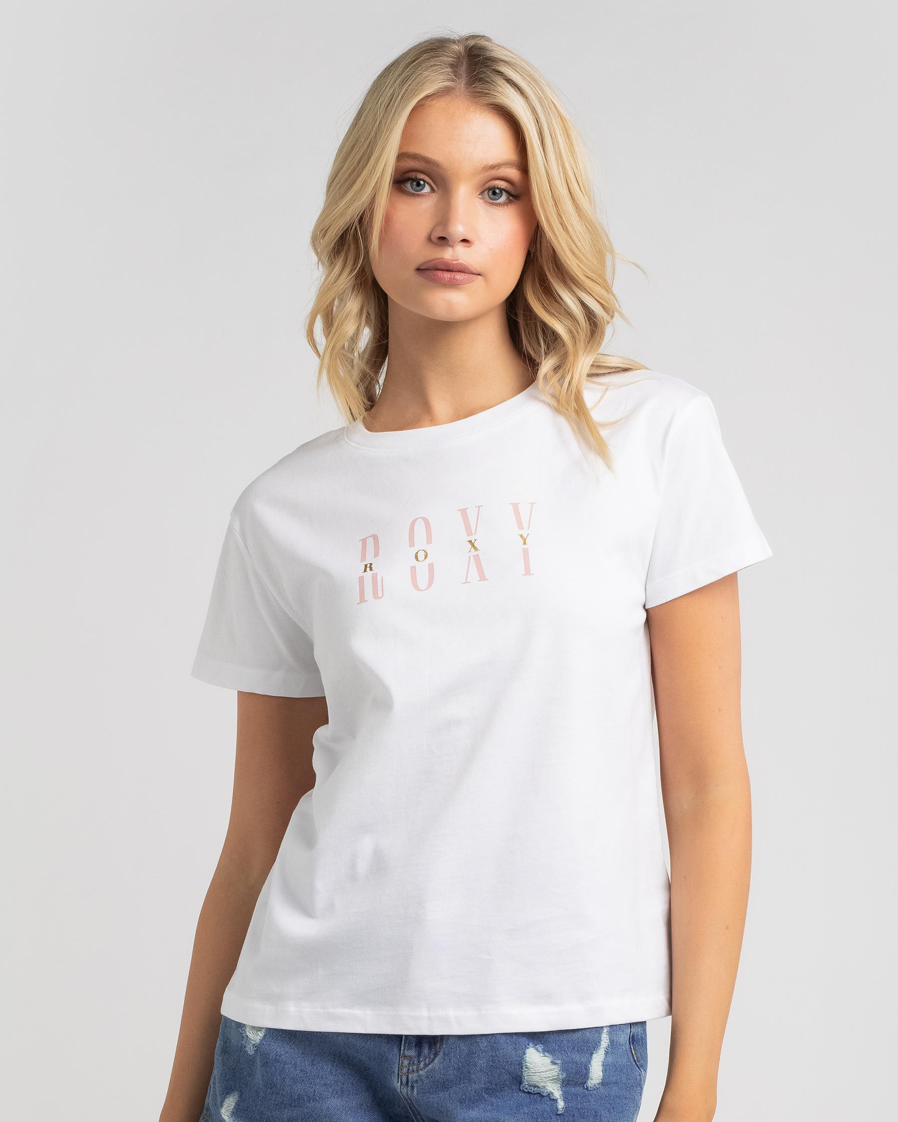 Shop Roxy Surfer Dreaming T-Shirt In Bright White - Fast Shipping ...