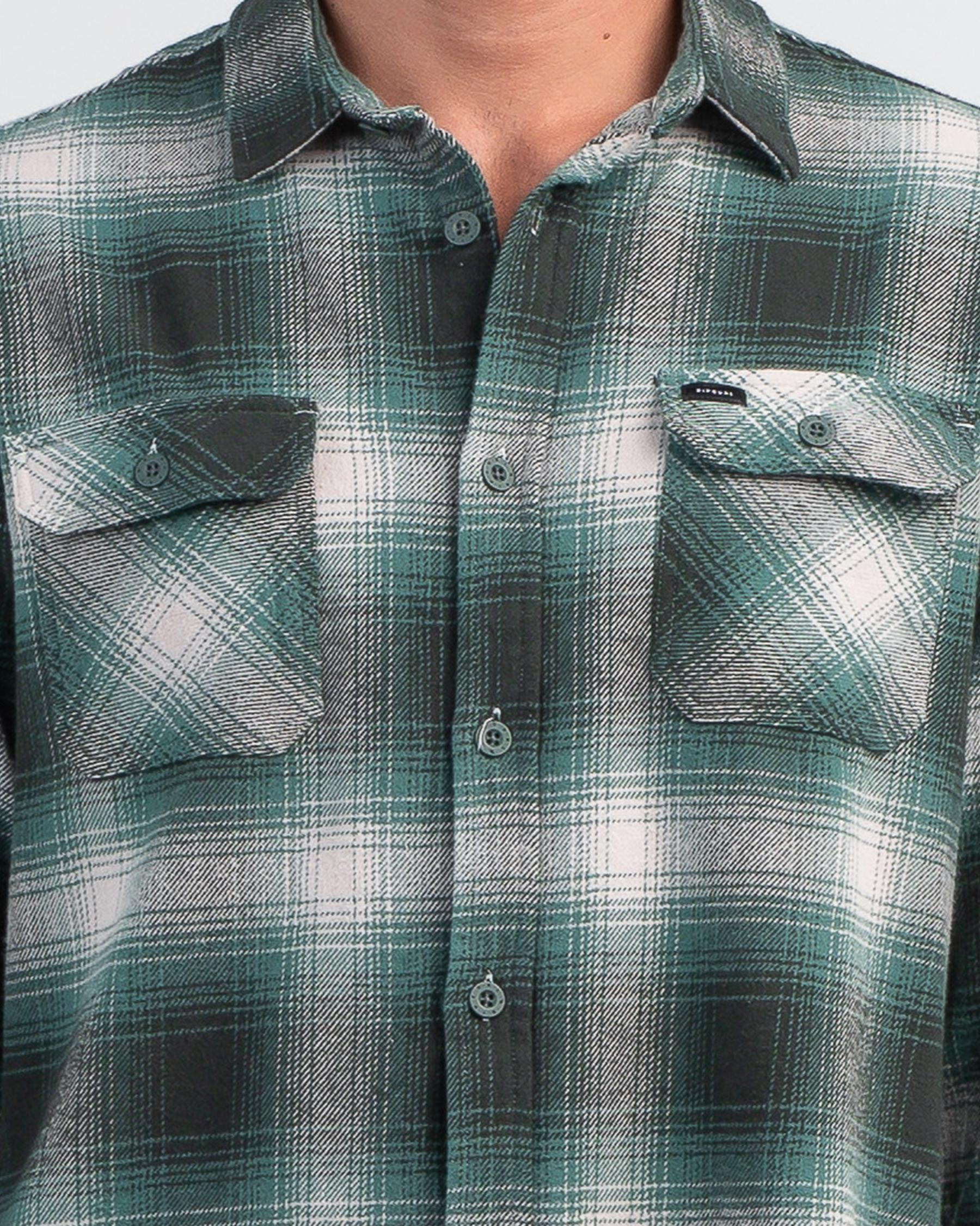 Shop Rip Curl Count Flannel Shirt In Muted Green - Fast Shipping & Easy ...