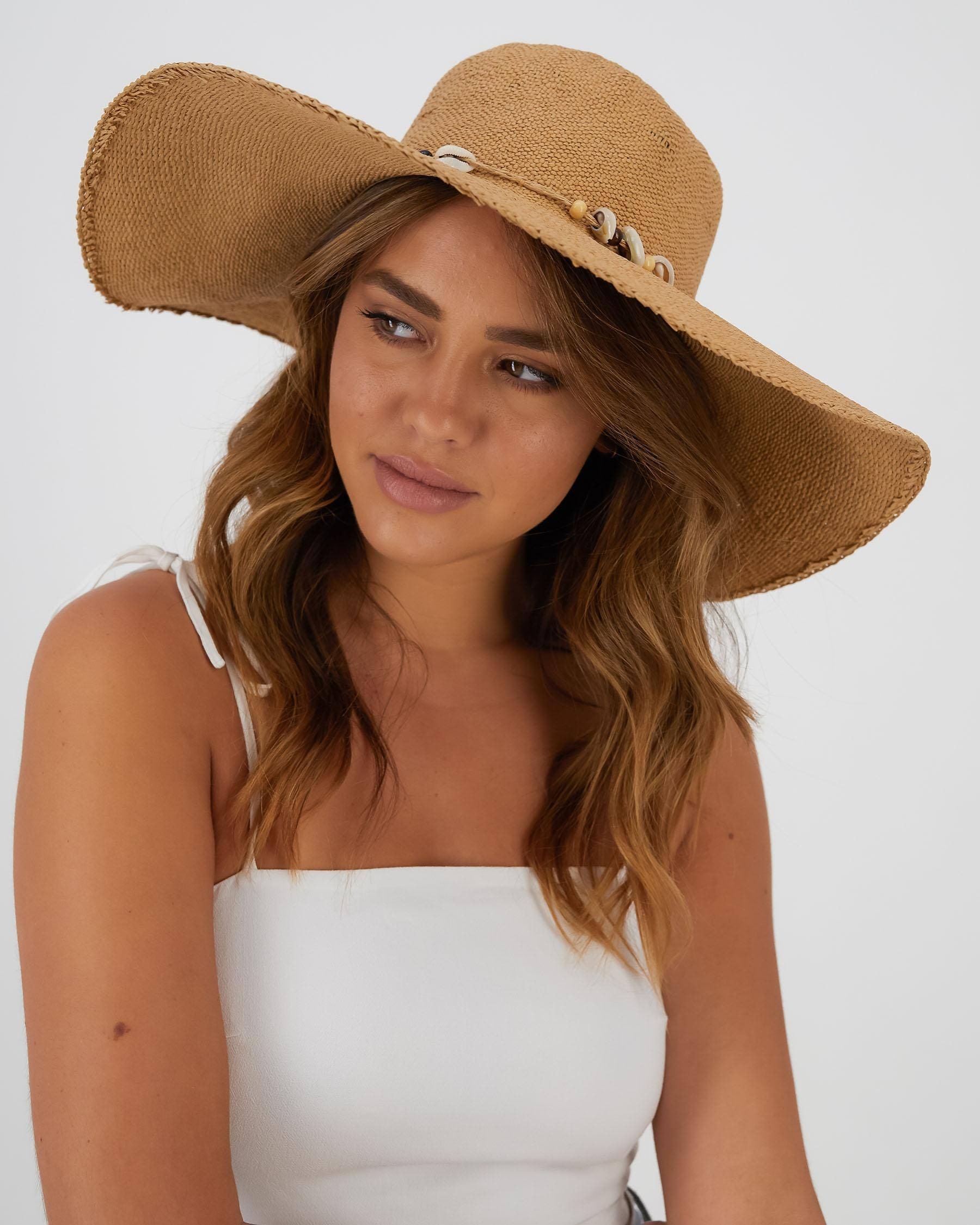 Shop Mooloola Shelby Floppy Hat In Caramel - Fast Shipping & Easy ...