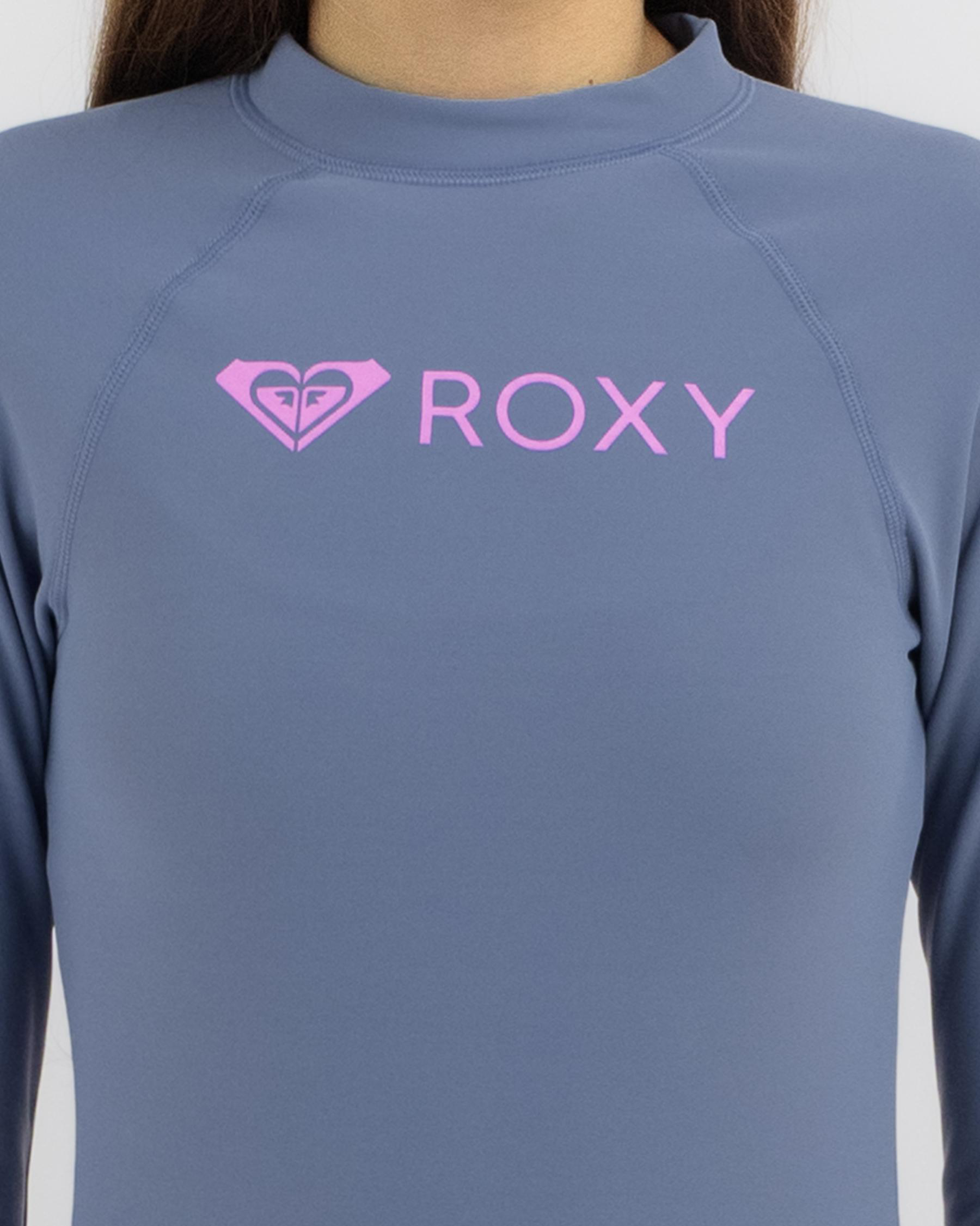 Shop Roxy Girls' Heater Long Sleeve Rash Vest In Wild Wind - Fast ...