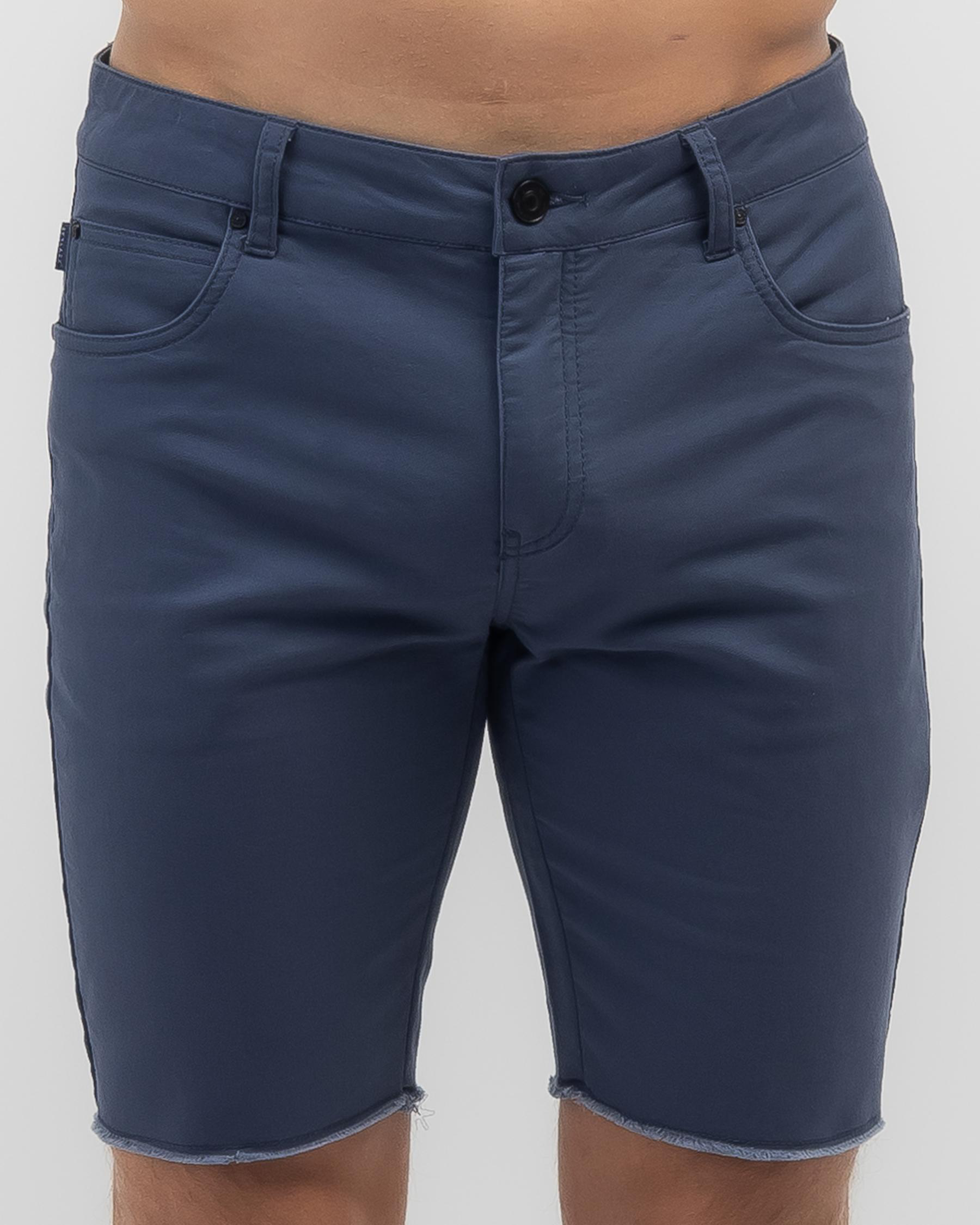 Shop Skylark Direction Walk Shorts In Slate Blue - Fast Shipping & Easy ...