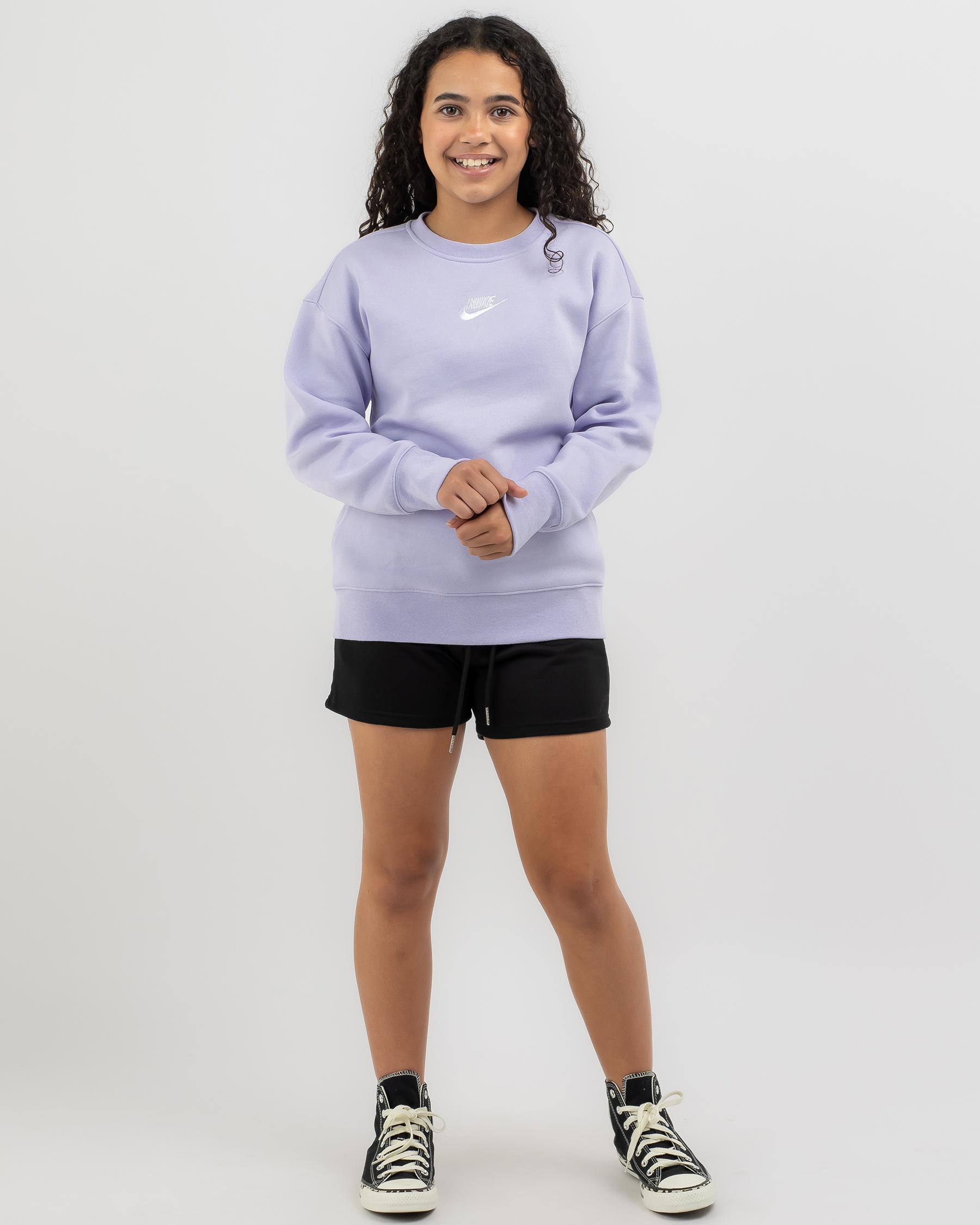 Shop Nike Girls' Sportswear BF Sweatshirt In Oxygen Purple/white - Fast ...