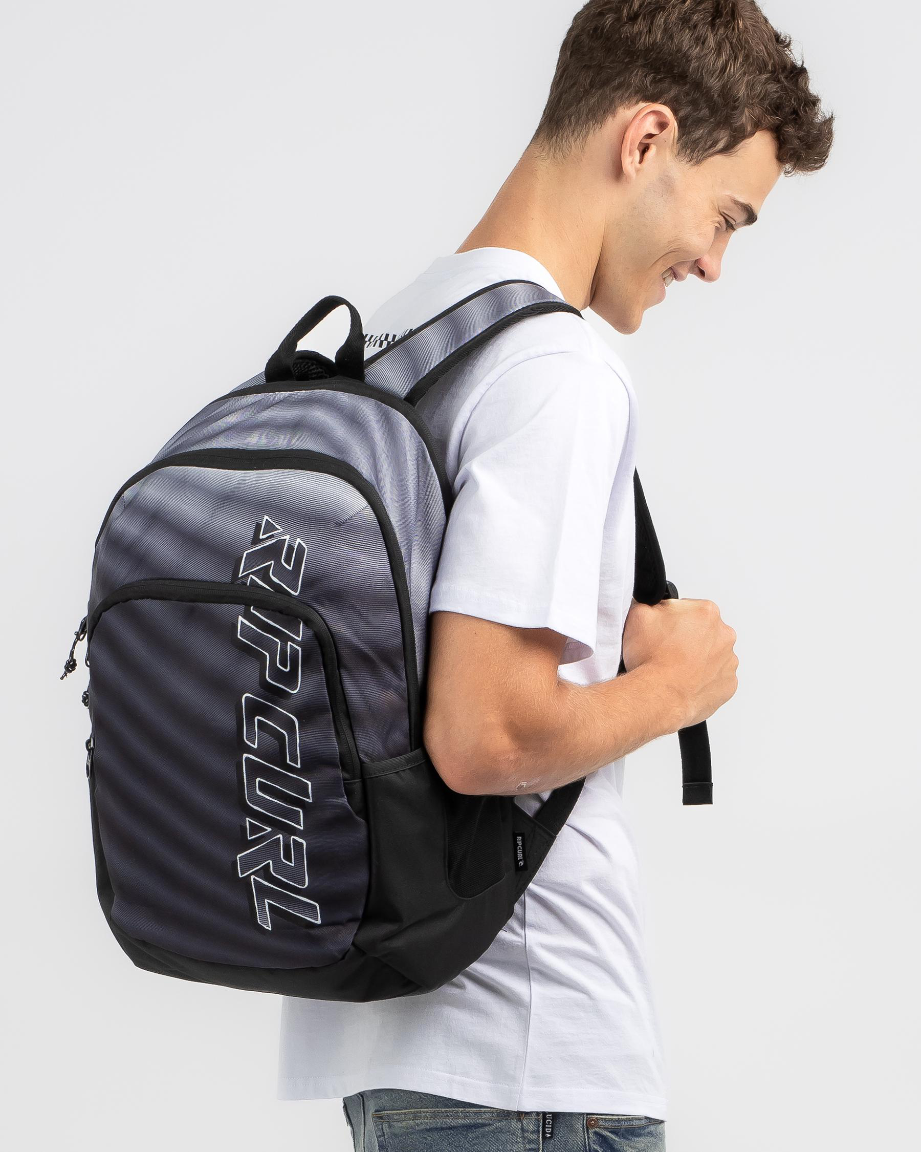 Shop Rip Curl Ozone 30L Faded Slant Backpack In Black - Fast Shipping ...