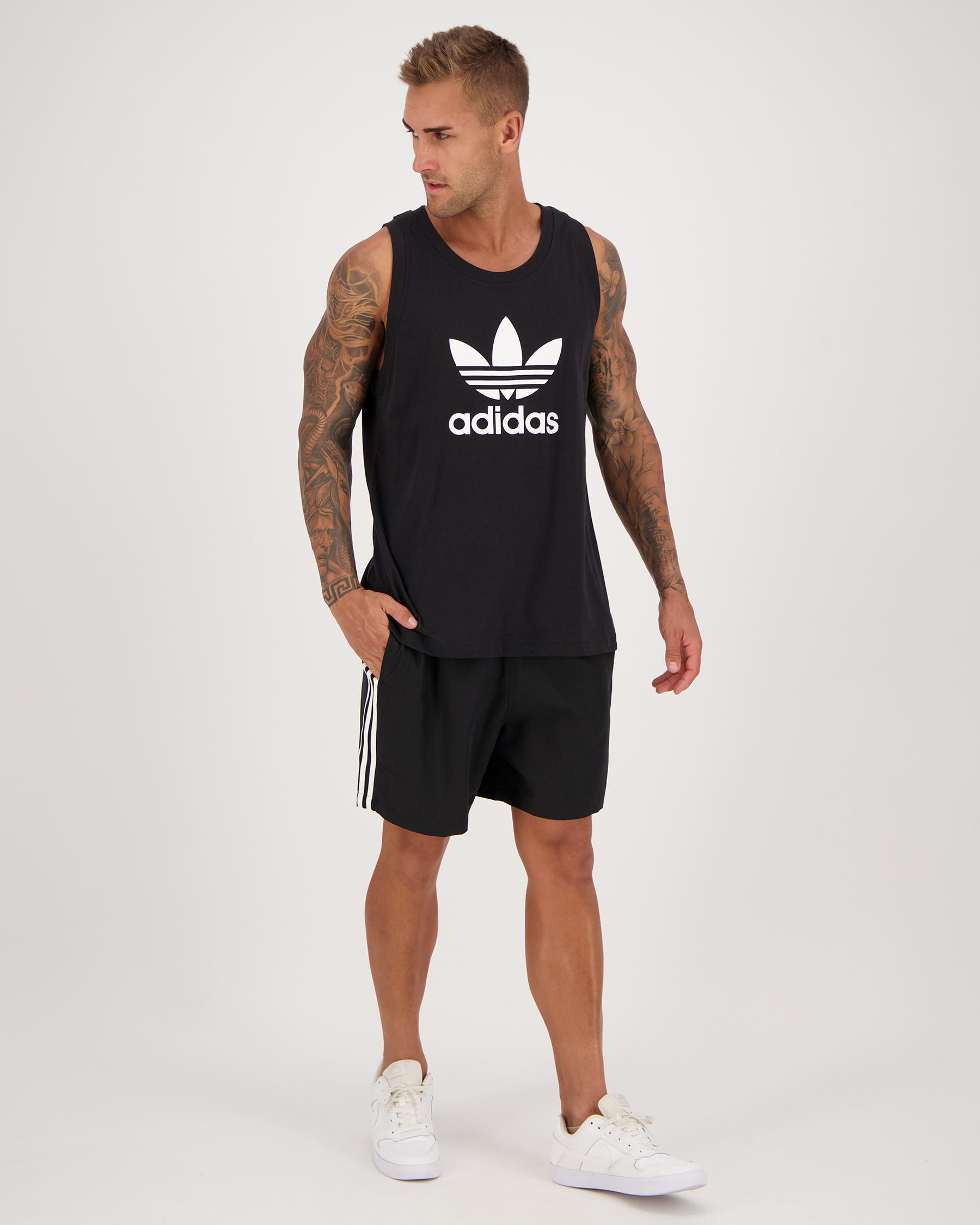 Shop adidas Trefoil Tank In Black - Fast Shipping & Easy Returns - City ...