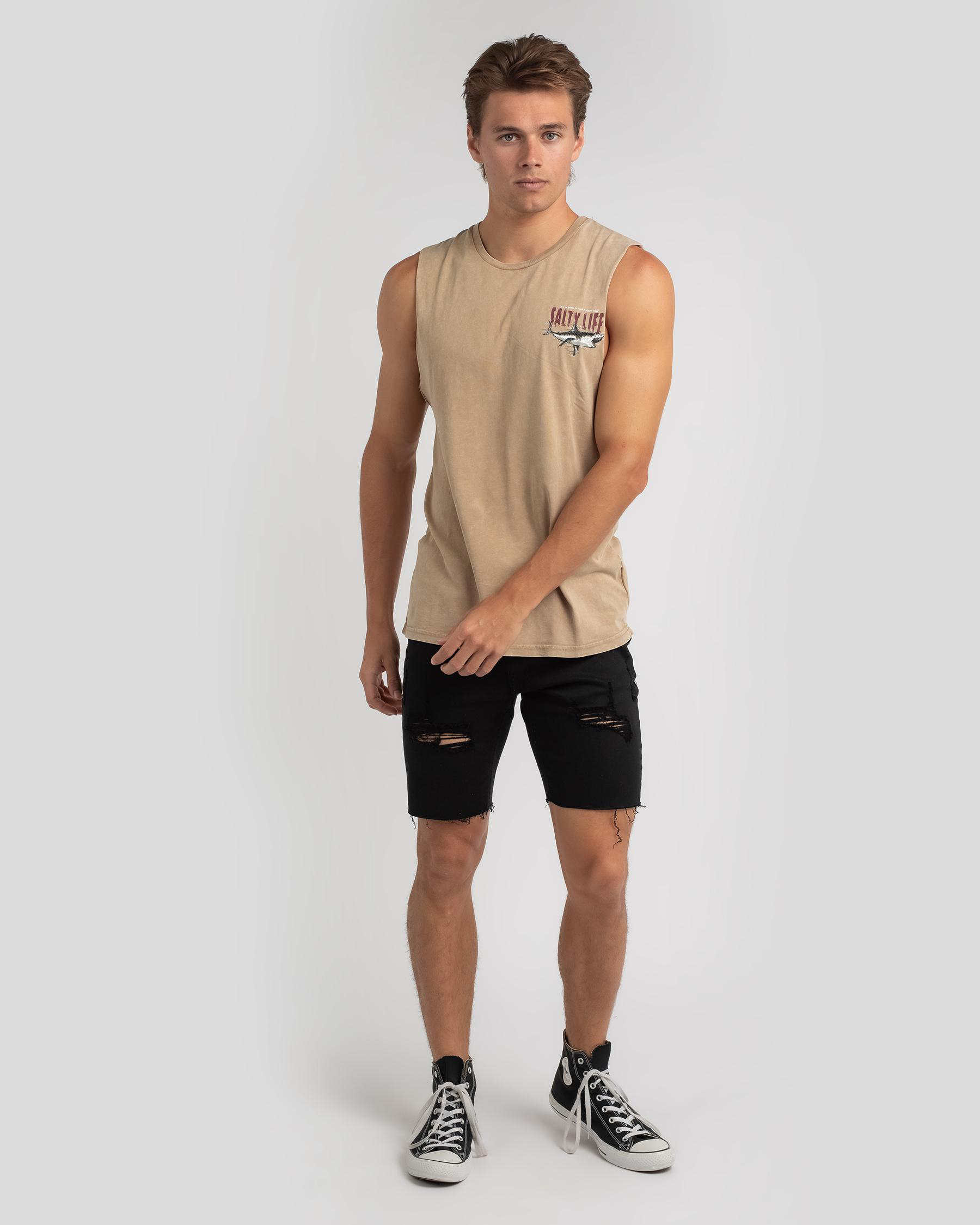 Shop Salty Life Predator Muscle Tank In Sand Acid - Fast Shipping ...