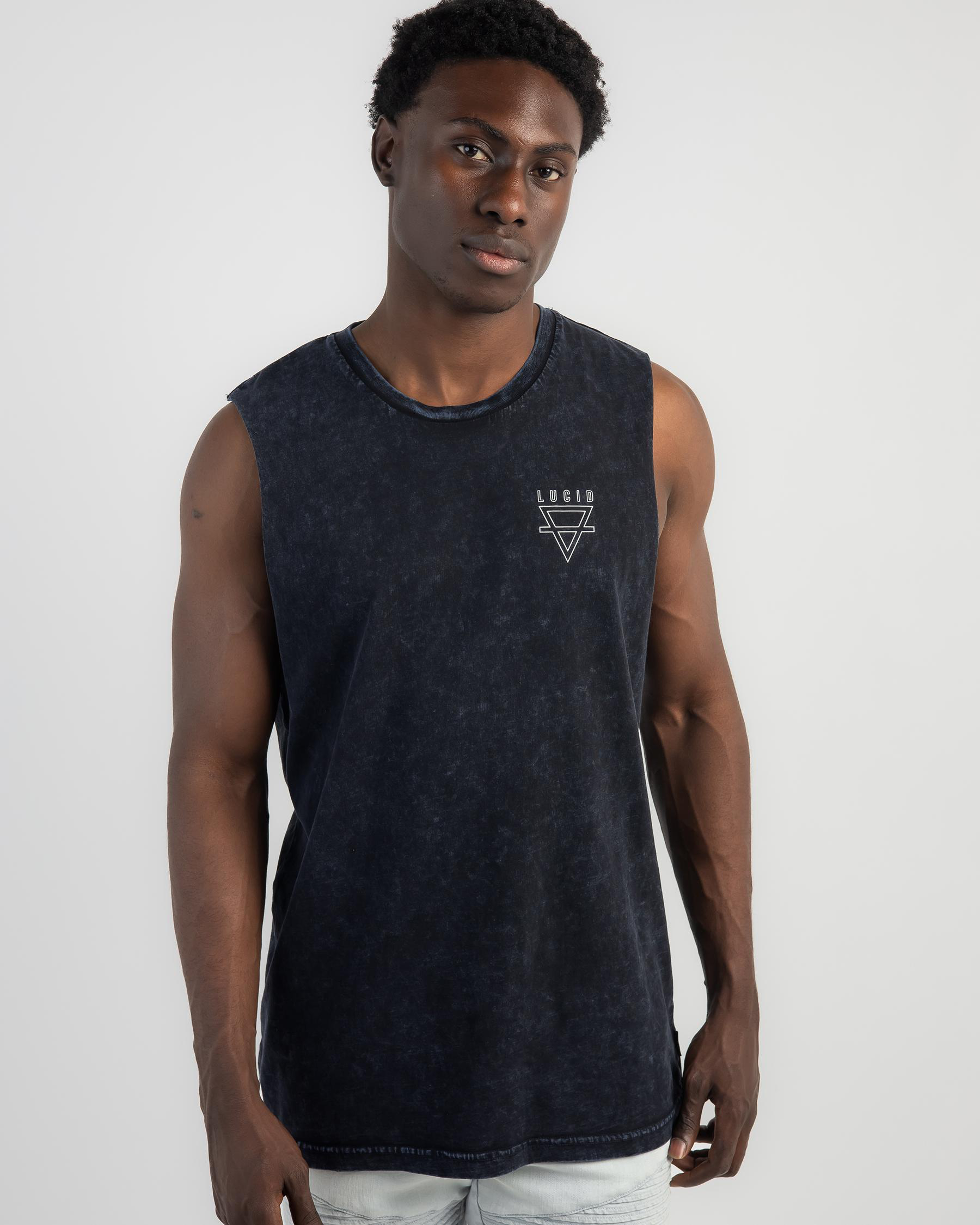 Shop Lucid Welded Muscle Tank In Navy Acid - Fast Shipping & Easy ...