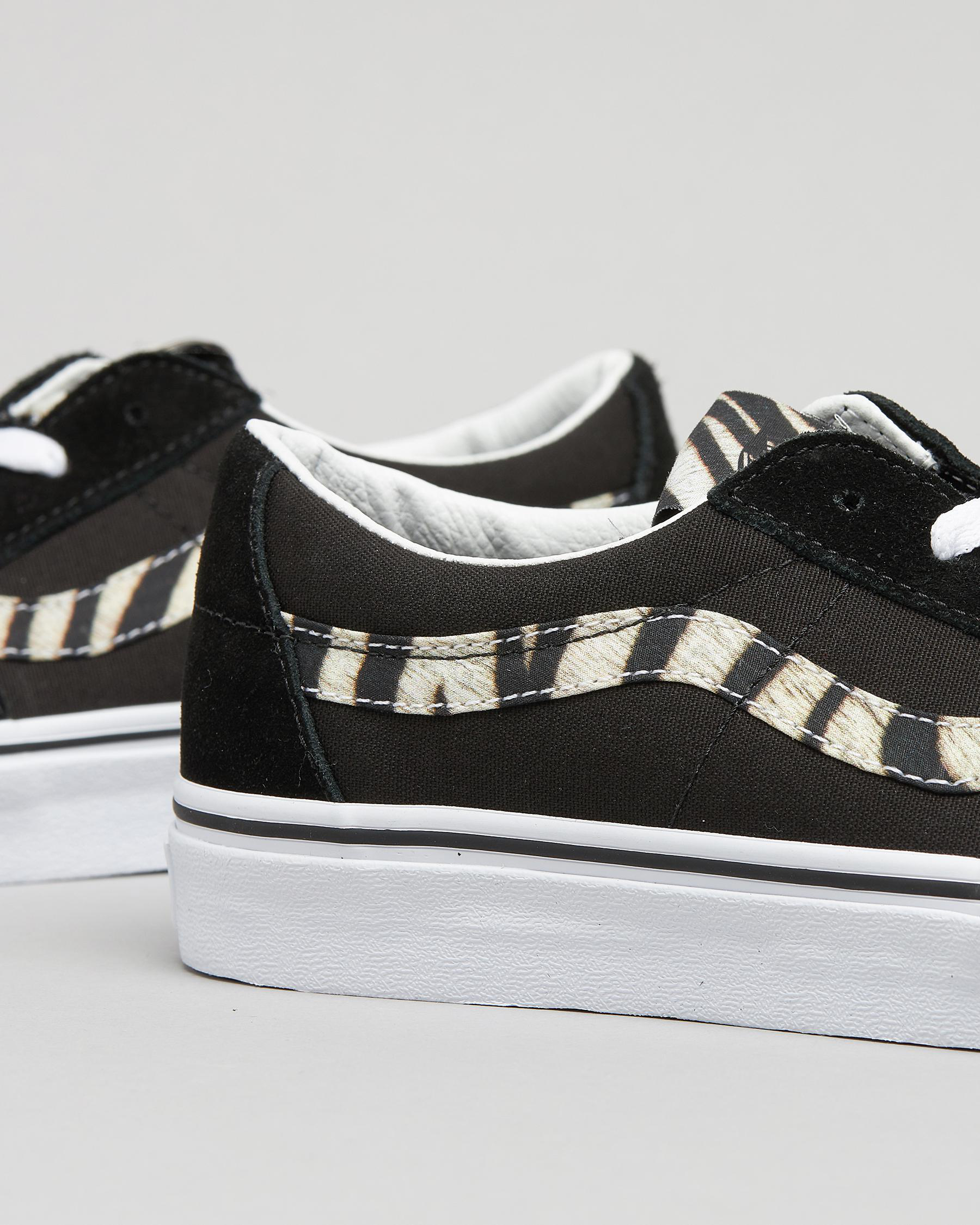 Shop Vans Womens Sk8-Low Shoes In Animal Sidestripe Black Zebra - Fast ...