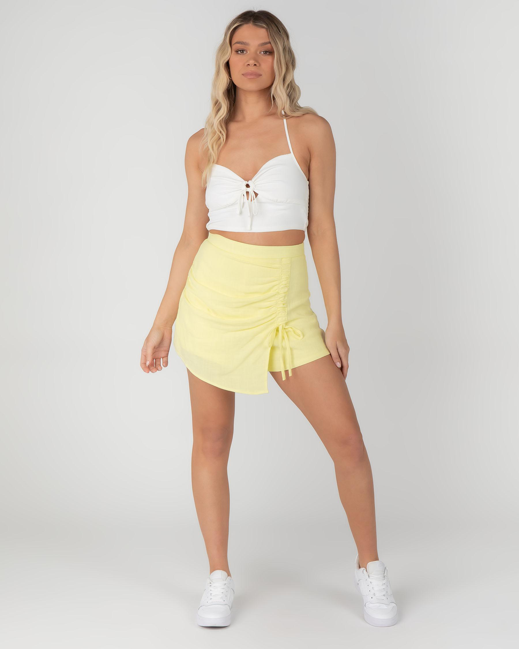 Shop Mooloola Tasmin Skort In Lemon - Fast Shipping & Easy Returns ...