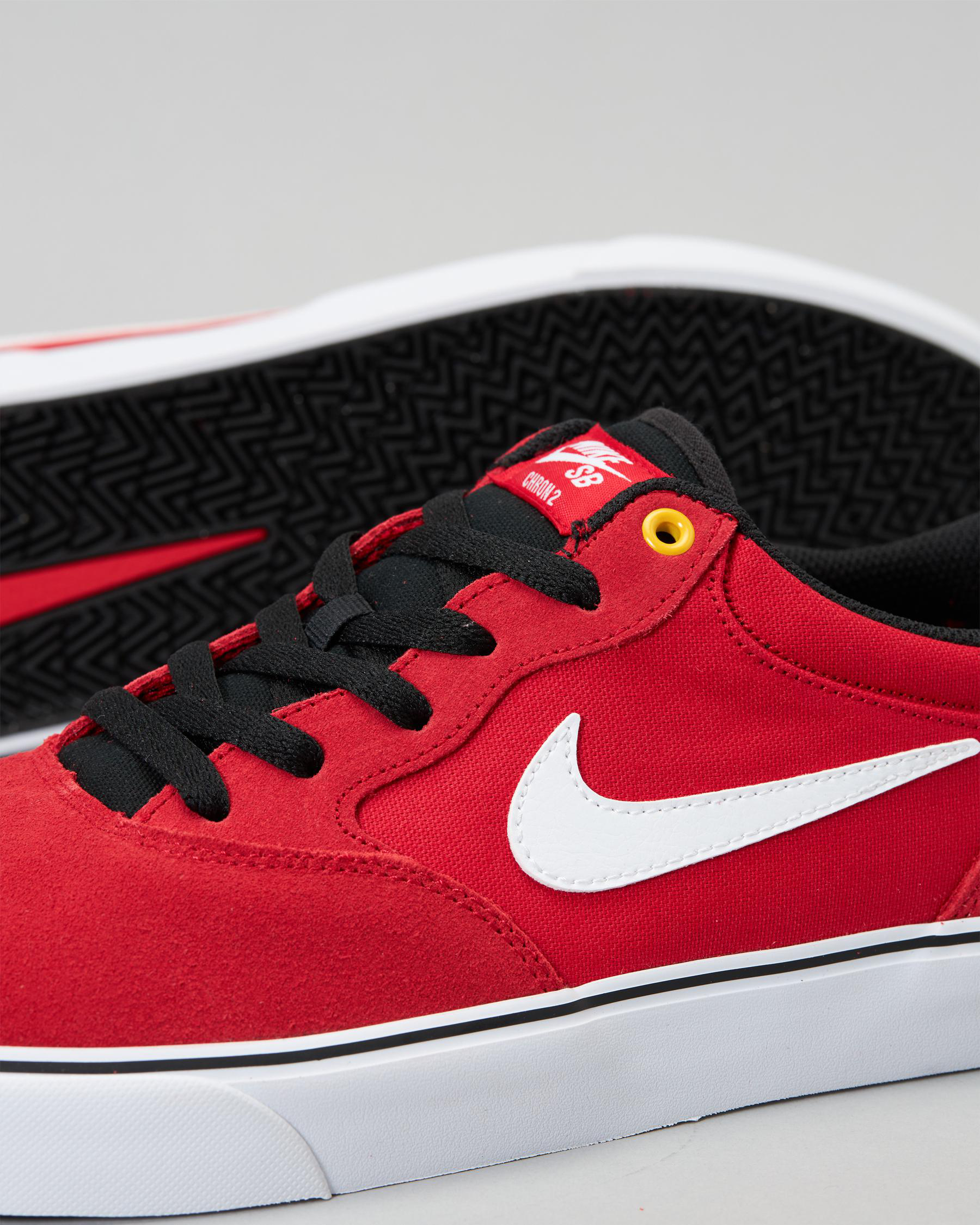 Shop Nike Chron 2 Canvas Shoes In University Red/white-black-white ...