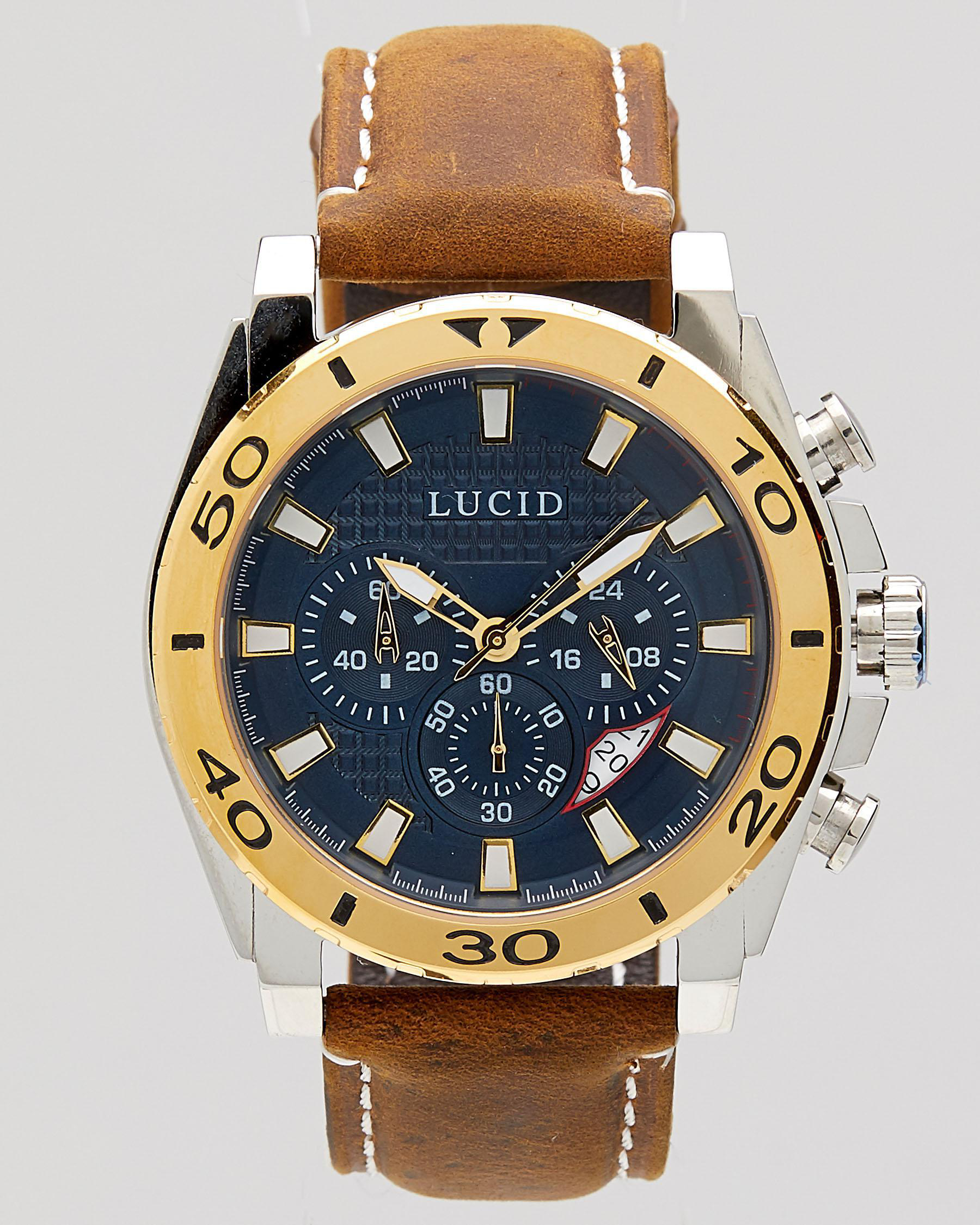 Shop Lucid Echelon Watch In Navy/gold/choc/gold - Fast Shipping & Easy ...