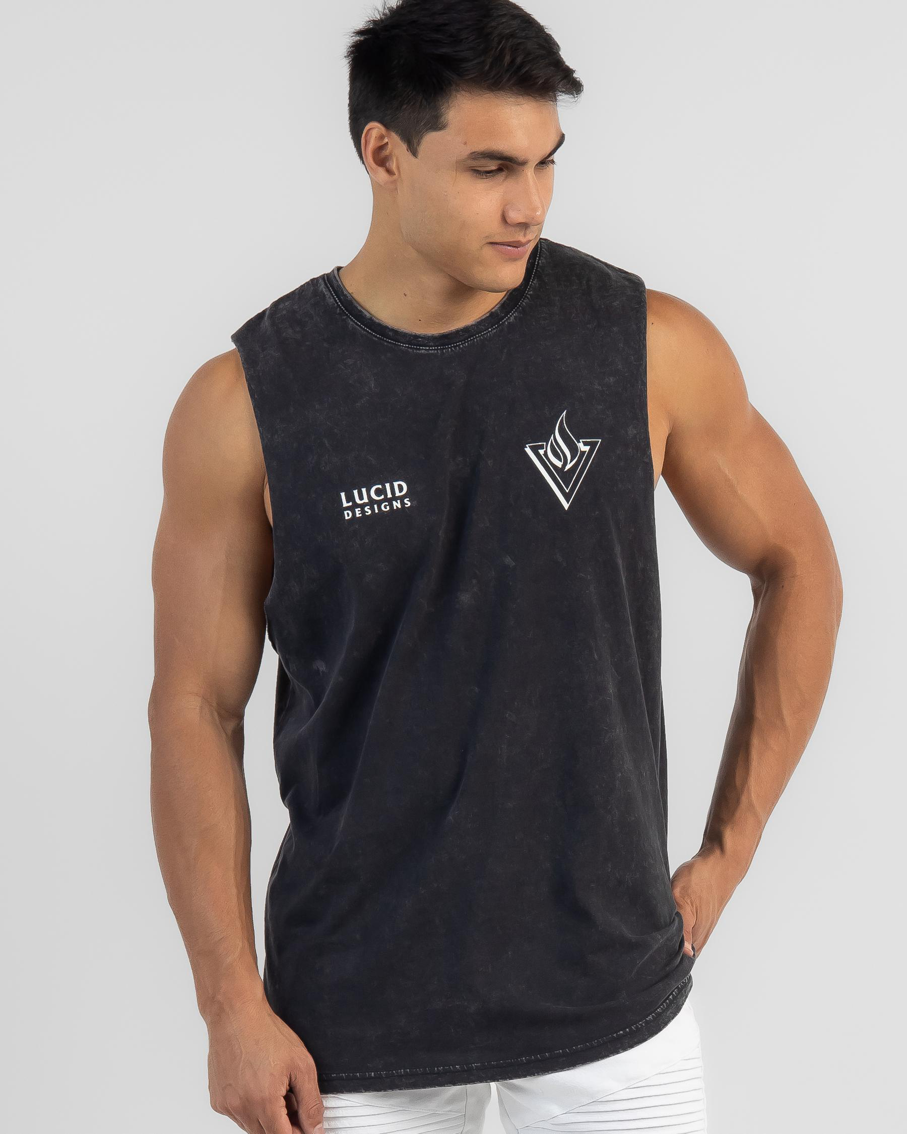 Shop Lucid Pinnacle Muscle Tank In Black Acid - Fast Shipping & Easy ...