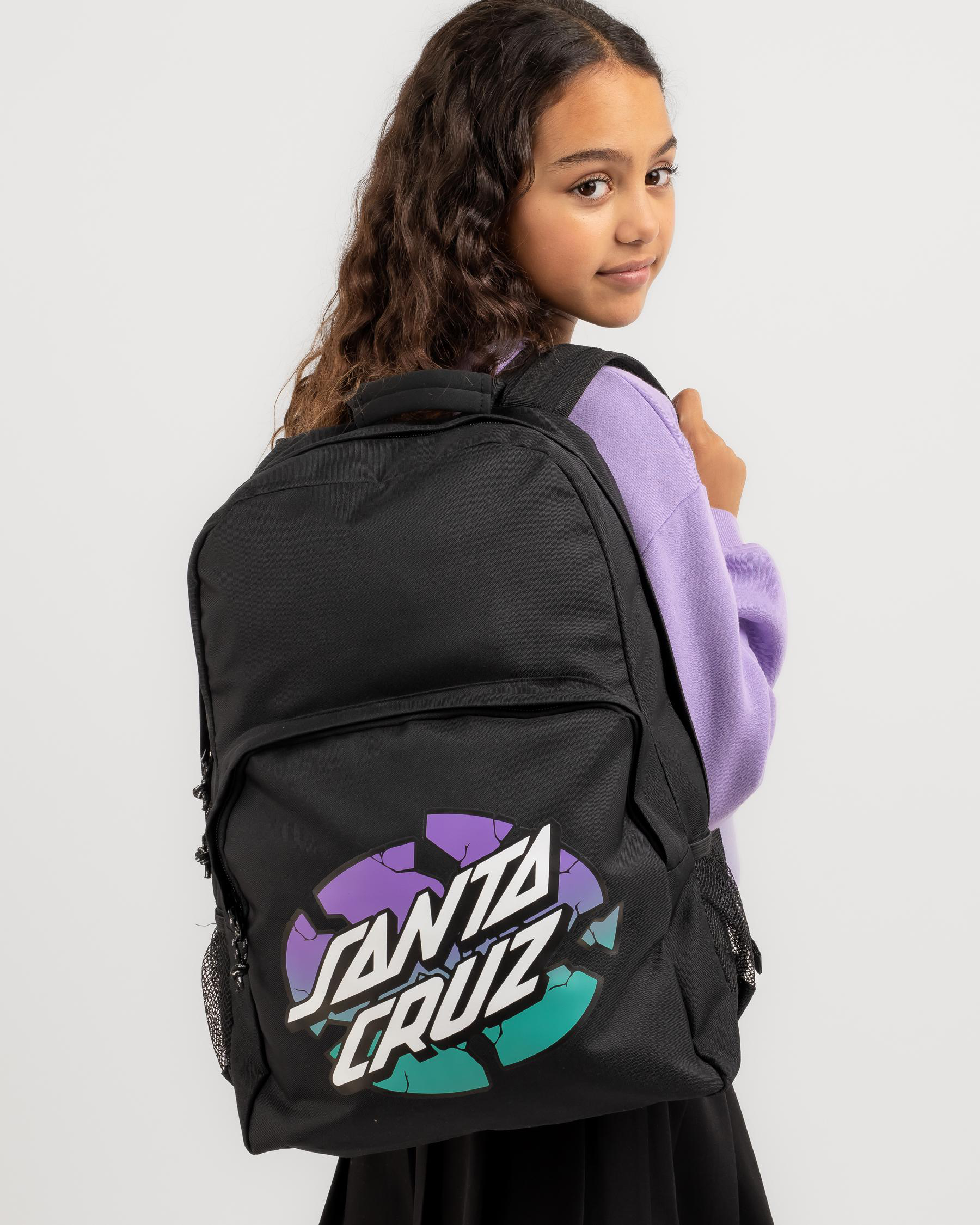 Shop Santa Cruz Broken Dot Backpack In Black - Fast Shipping & Easy ...