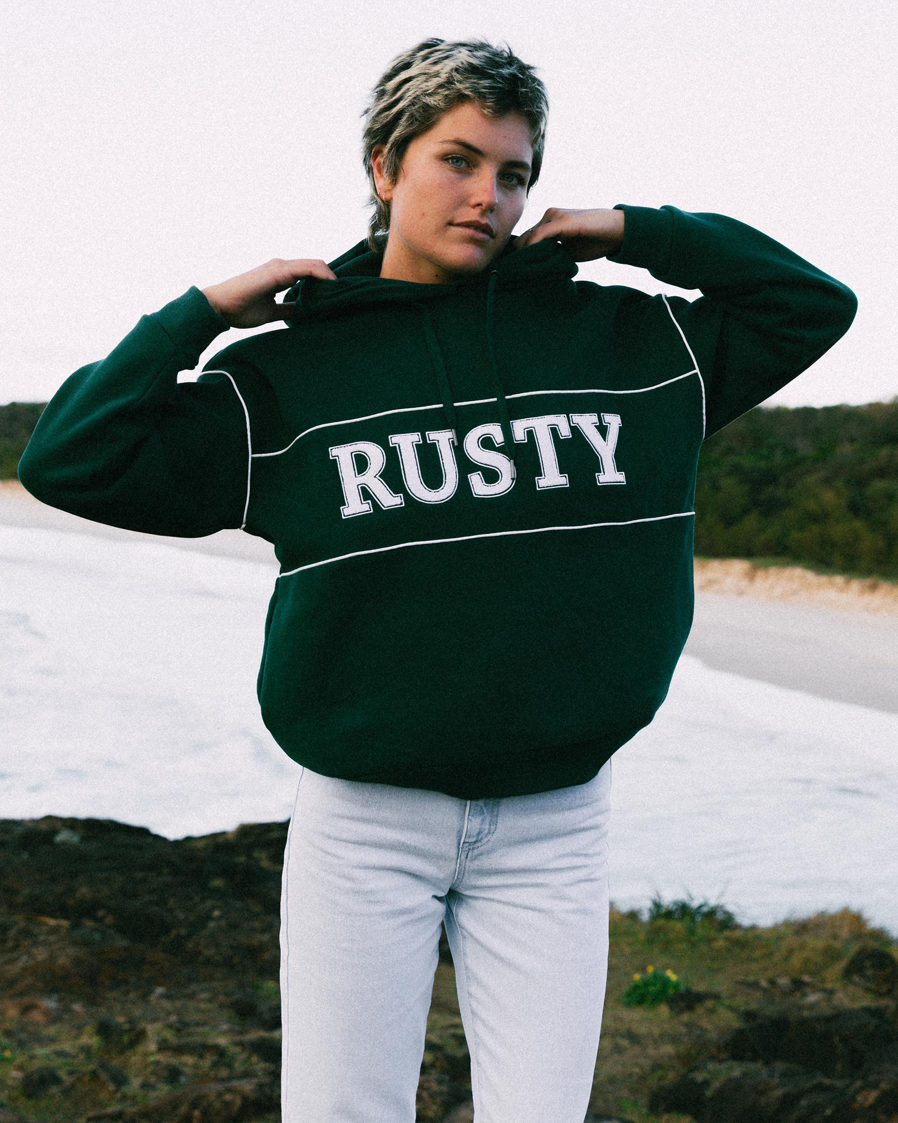 Rusty Line Hoodie In Green Gables - Fast Shipping & Easy Returns - City ...