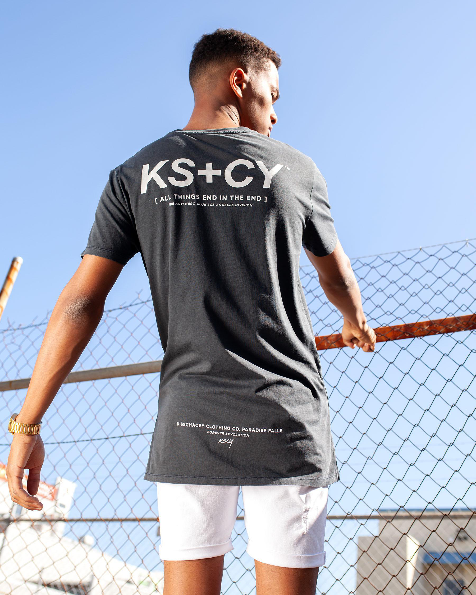 Shop Kiss Chacey Perspective T-Shirt In Pigment Graphite - Fast ...