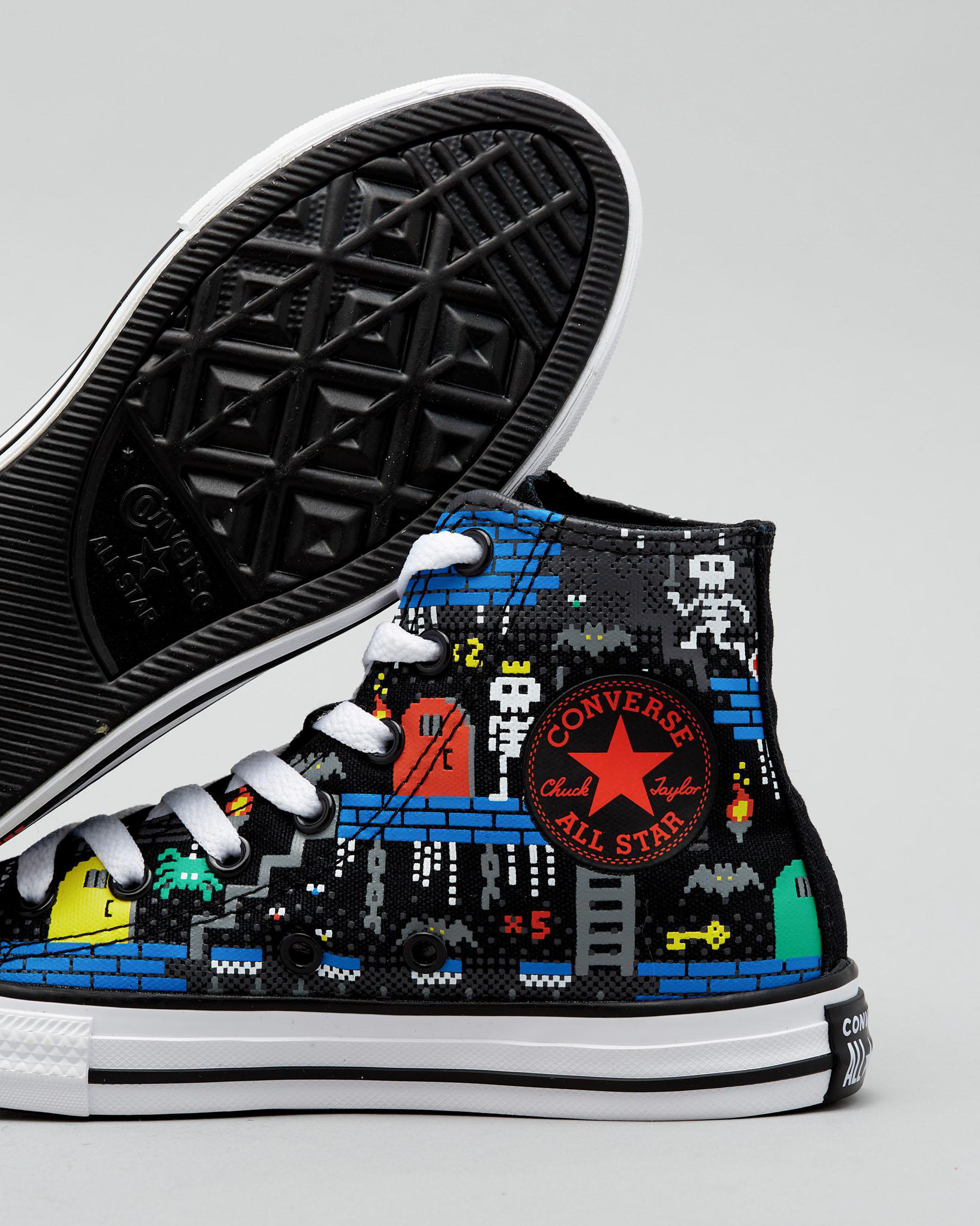 Shop Converse Boys' CTAS Gamer Shoes In Black/bright Poppy/digital Bl ...