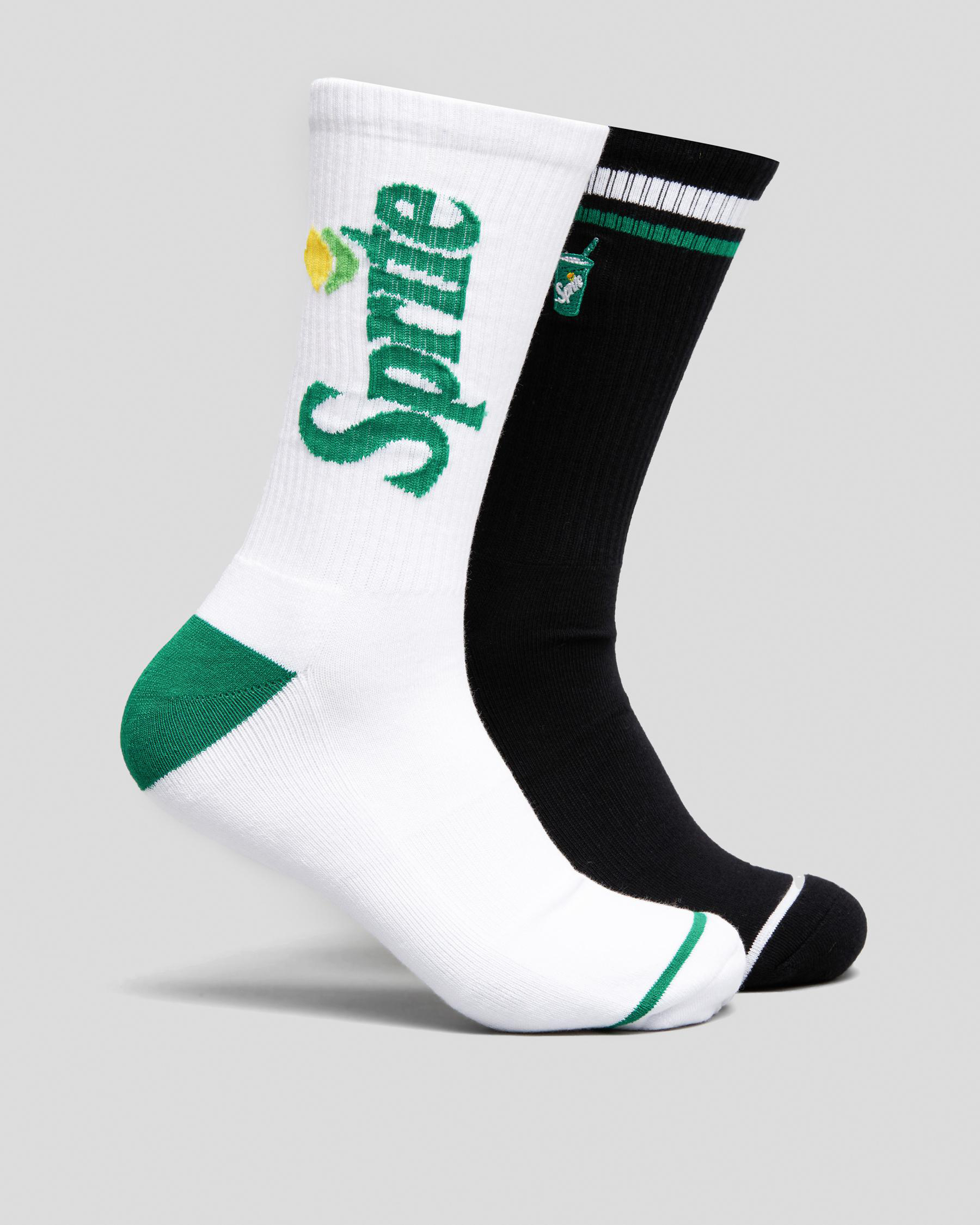Shop FOOT-IES Sprite Old Logo Sneaker Socks 2 Pack In White/black ...