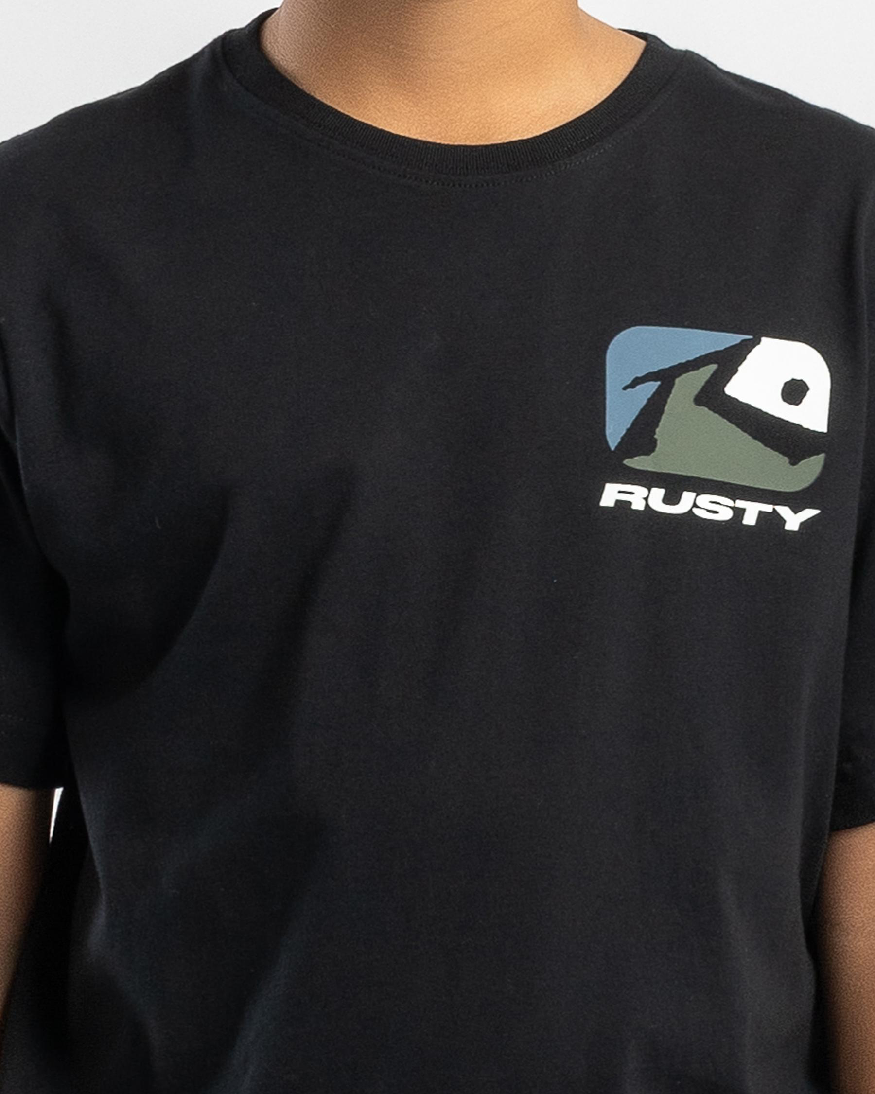 Shop Rusty Boys' Phenom T-Shirt In Black - Fast Shipping & Easy Returns ...