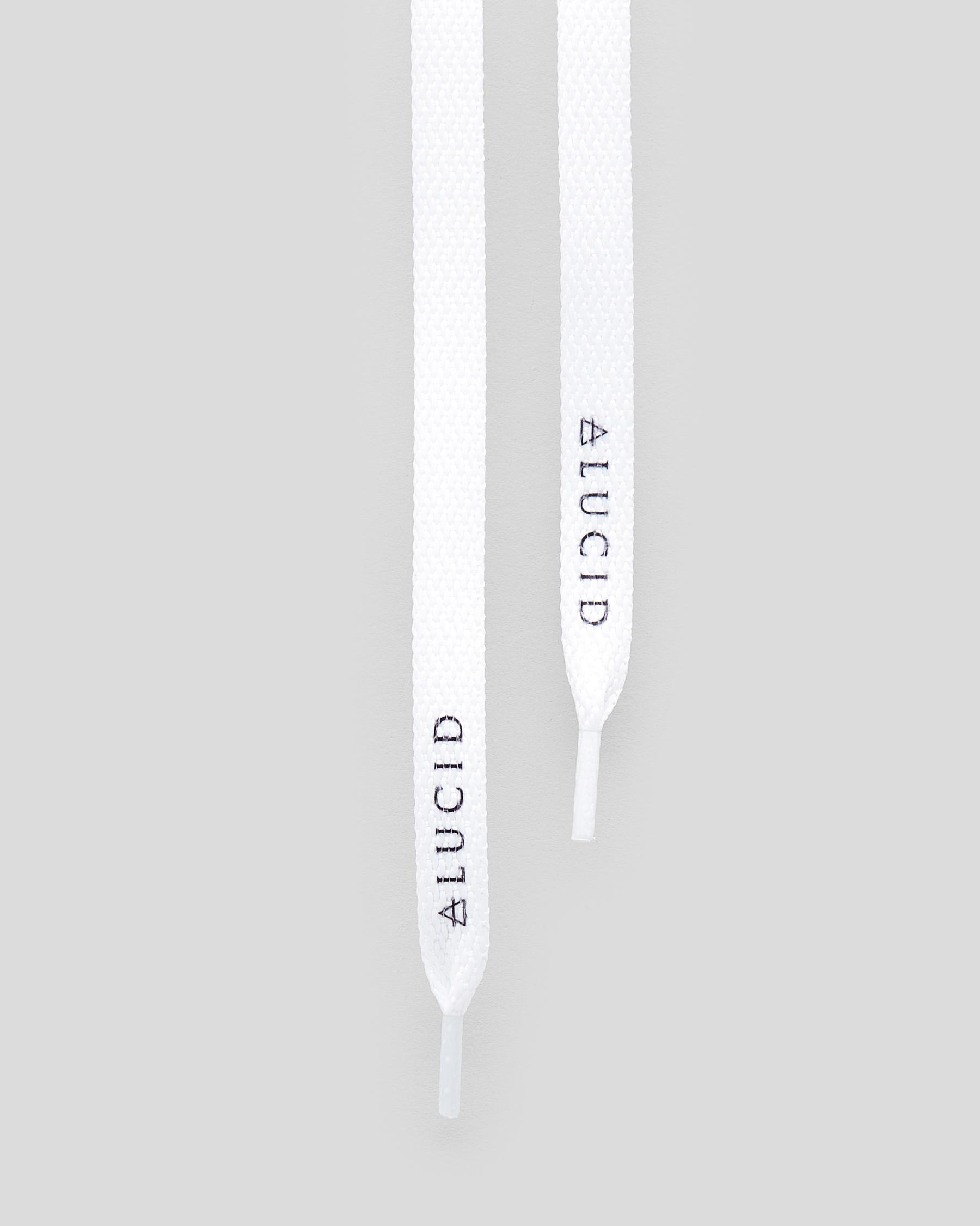 Shop Lucid Logo Shoe Laces In White/black - Fast Shipping & Easy ...