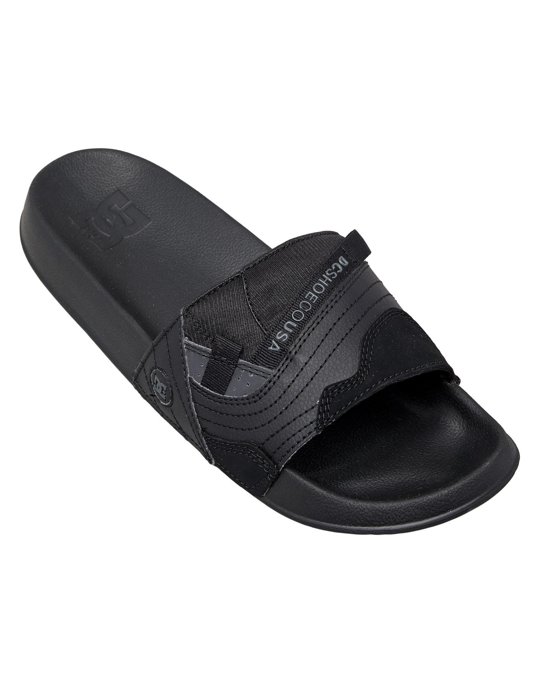 Shop DC Shoes Williams Slides In Black/grey/black - Fast Shipping ...