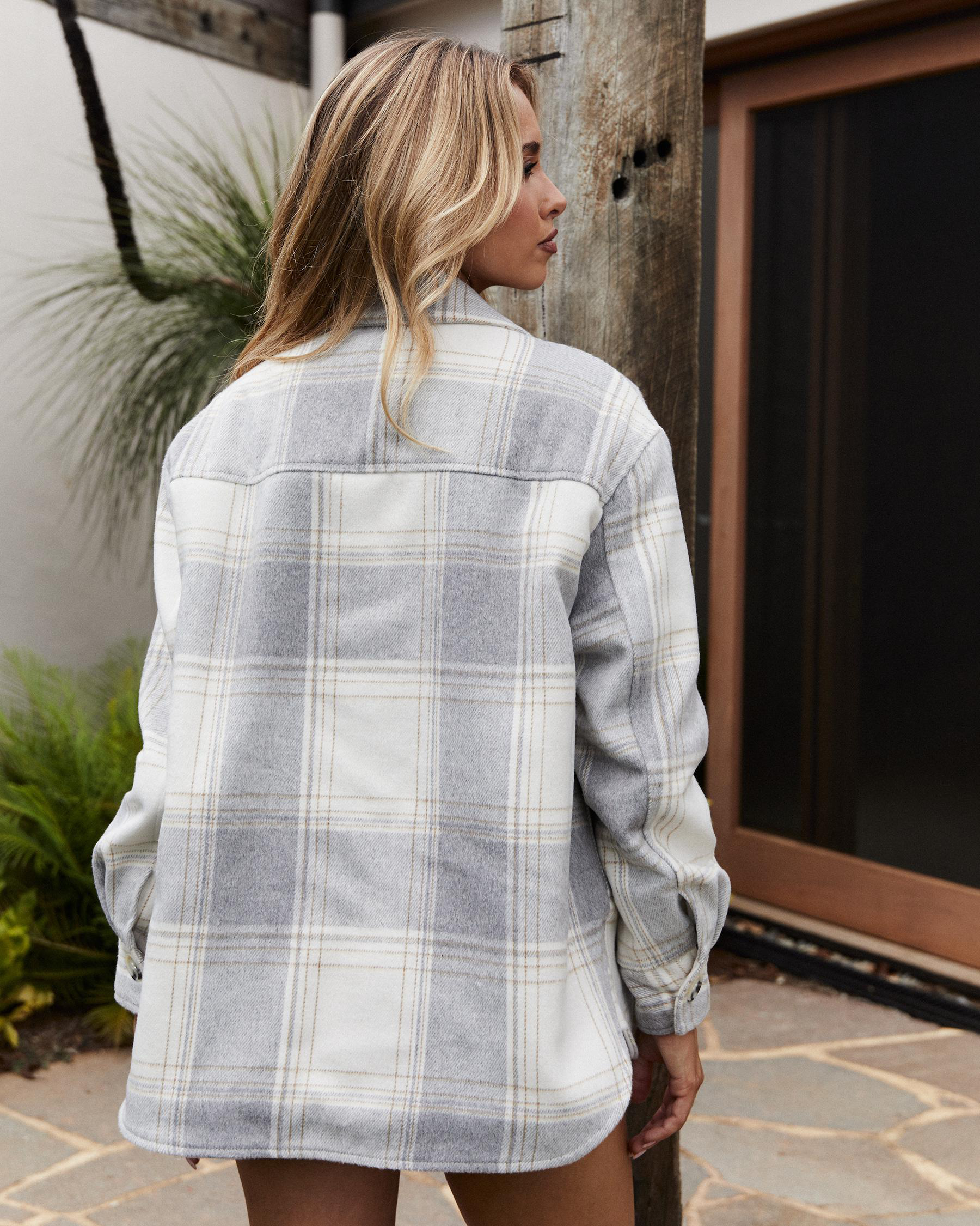 Ava And Ever Kennedy Shacket In Cream/tan-grey - FREE* Shipping & Easy ...