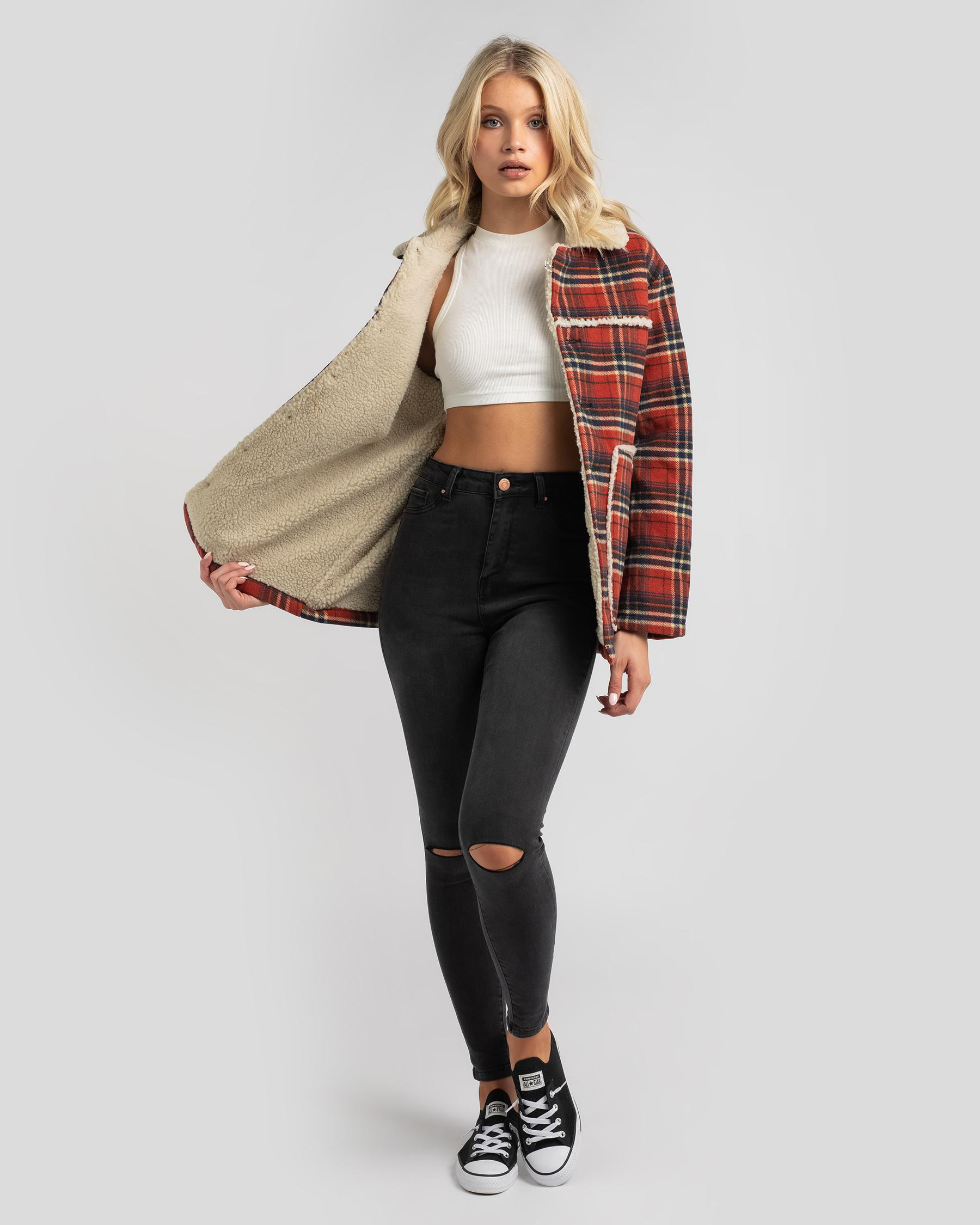 Shop RVCA Old Country Jacket In Plaid - Fast Shipping & Easy Returns ...