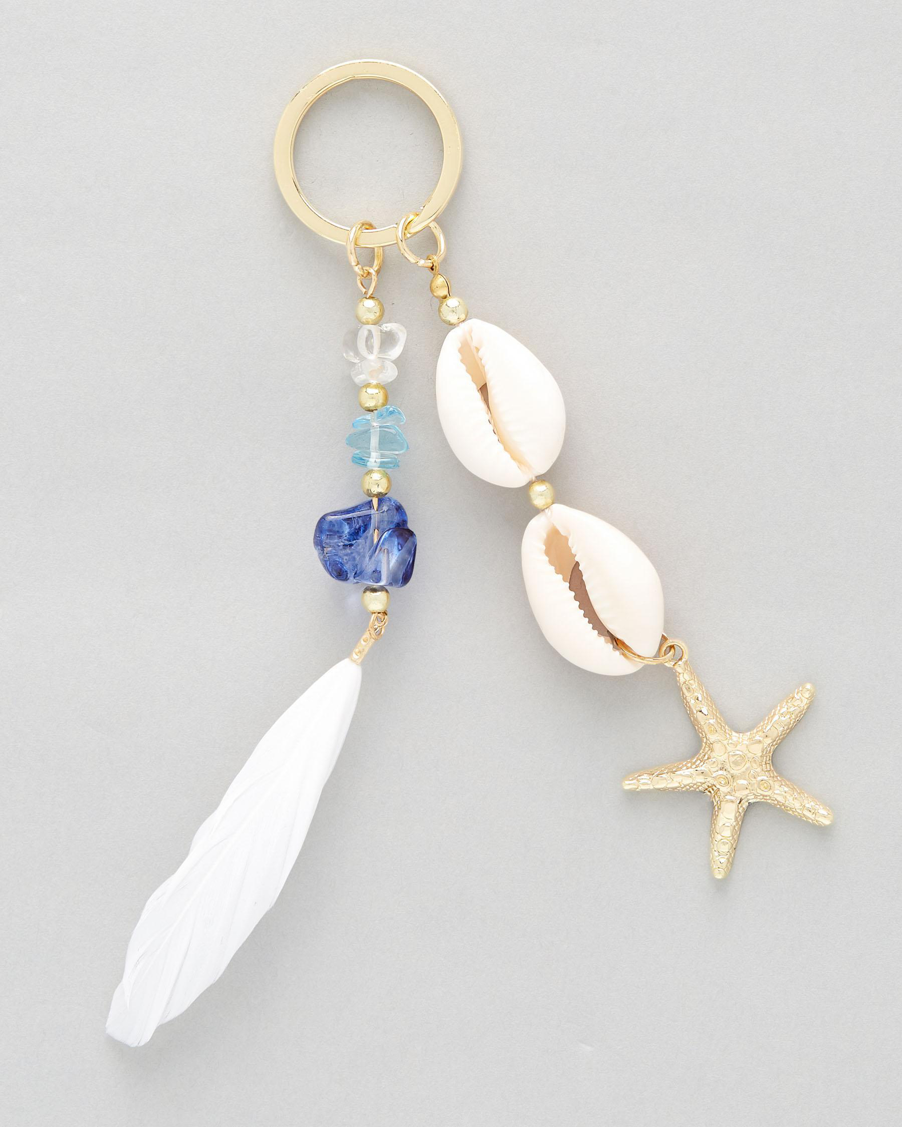 Shop Karyn In LA Reed Keyring In White/blue/gold - Fast Shipping & Easy ...