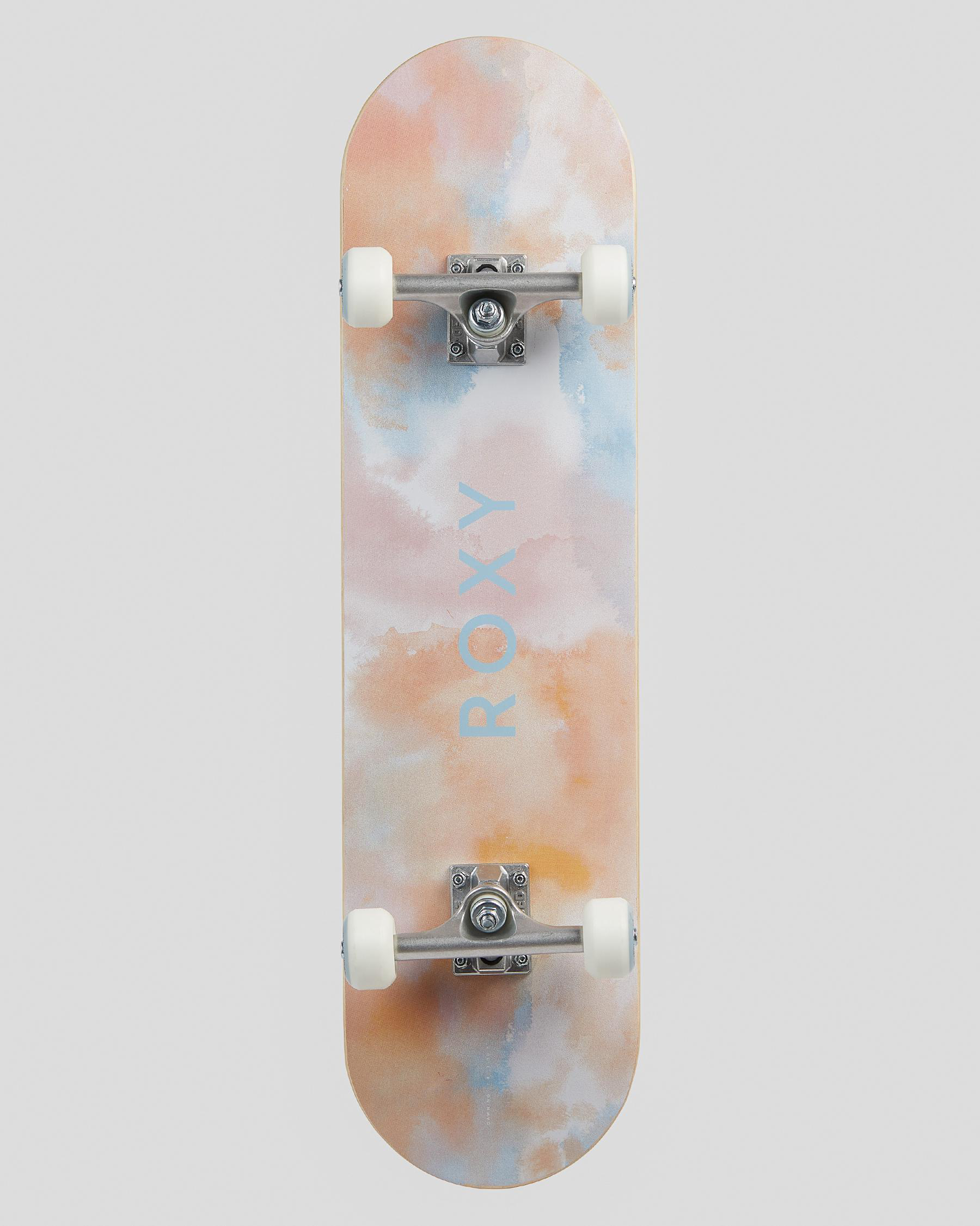 Shop Roxy Dawning Complete Skateboard In Light Grey - Fast Shipping ...
