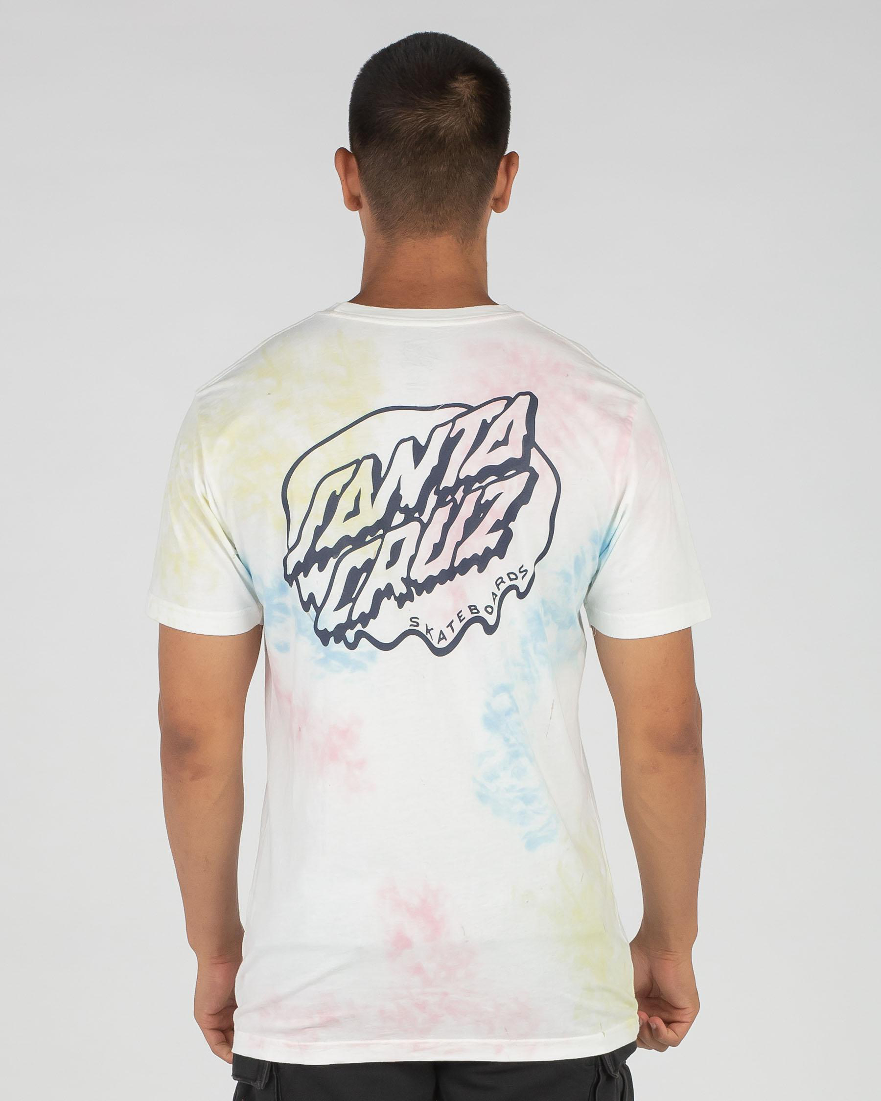Shop Santa Cruz Melt Dot Logo T-Shirt In Cloud Tie Dye - Fast Shipping ...