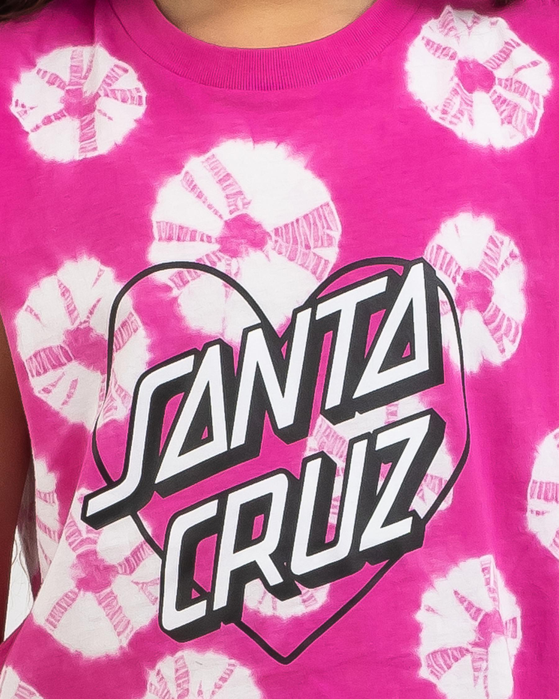 Shop Santa Cruz Girls' Gradient Heart Tank Top In Orchid Tie Dye - Fast ...