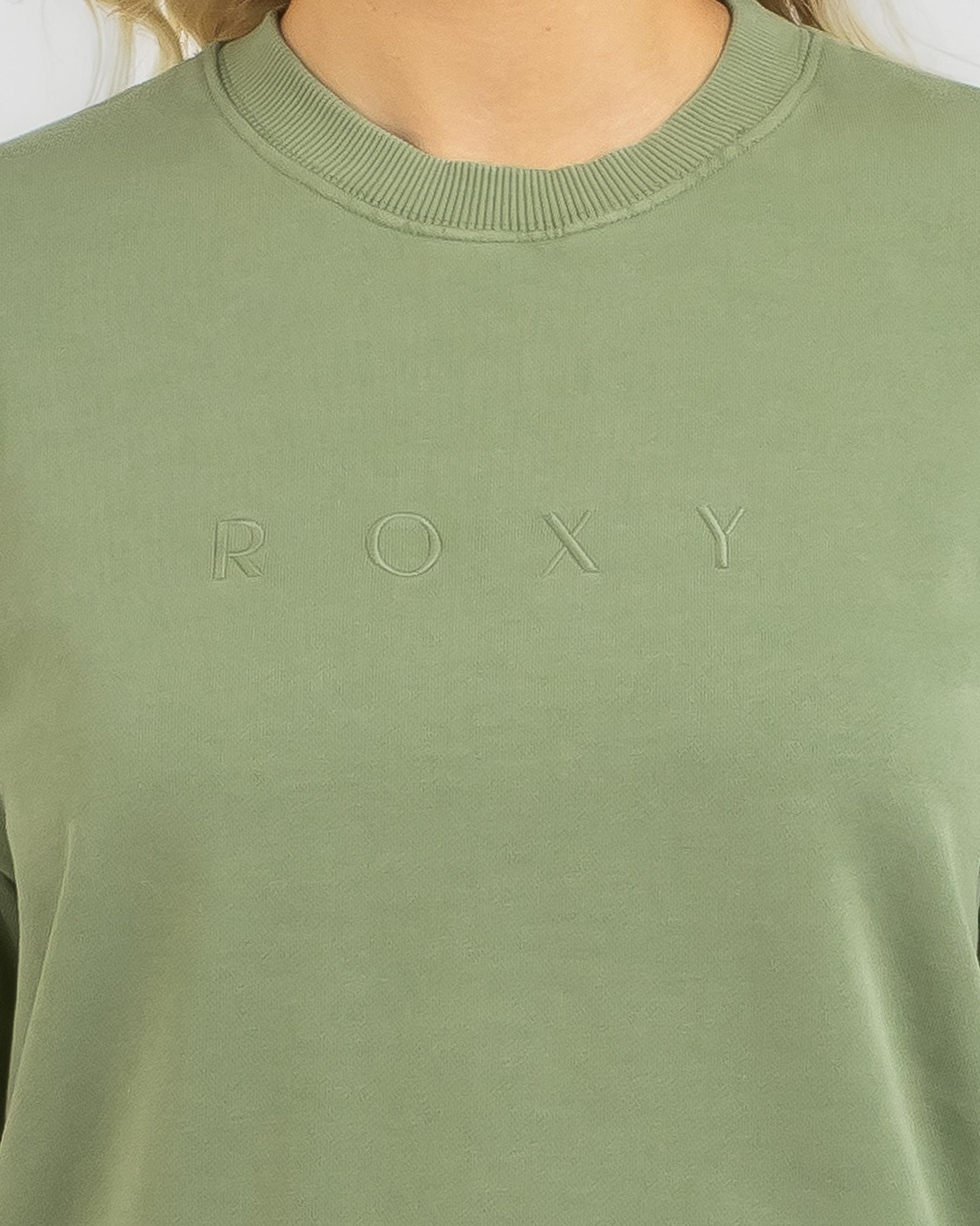Shop Roxy Until Daylight Crewneck Sweatshirt In Sea Spray - Fast ...