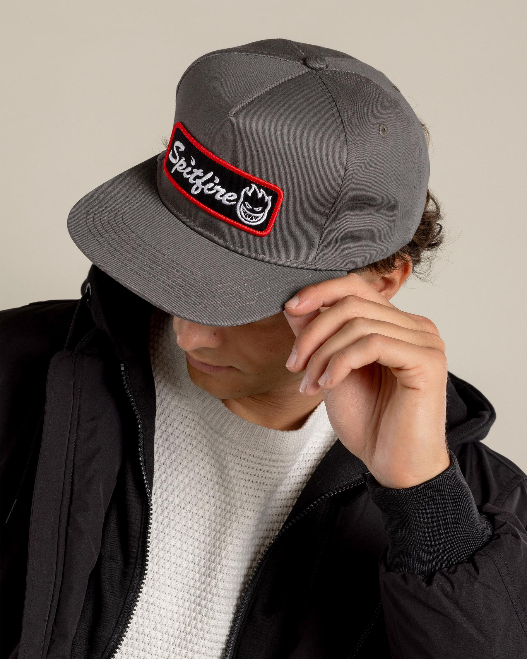 Shop Spitfire Courier Patch Snapback Cap In Charcoal/black - Fast ...