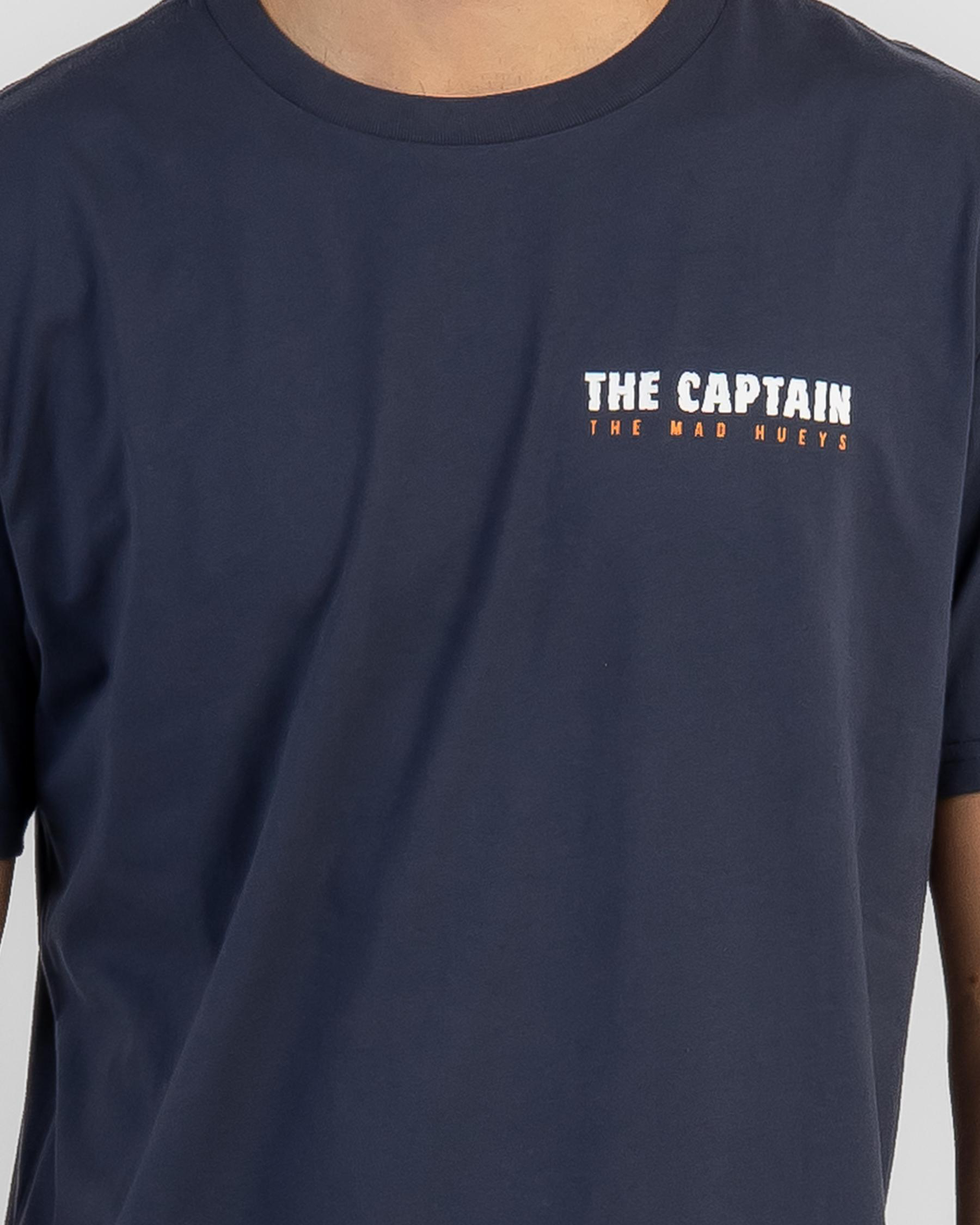 Shop The Mad Hueys Sea Captain T-Shirt In Petrol Blue - Fast Shipping ...