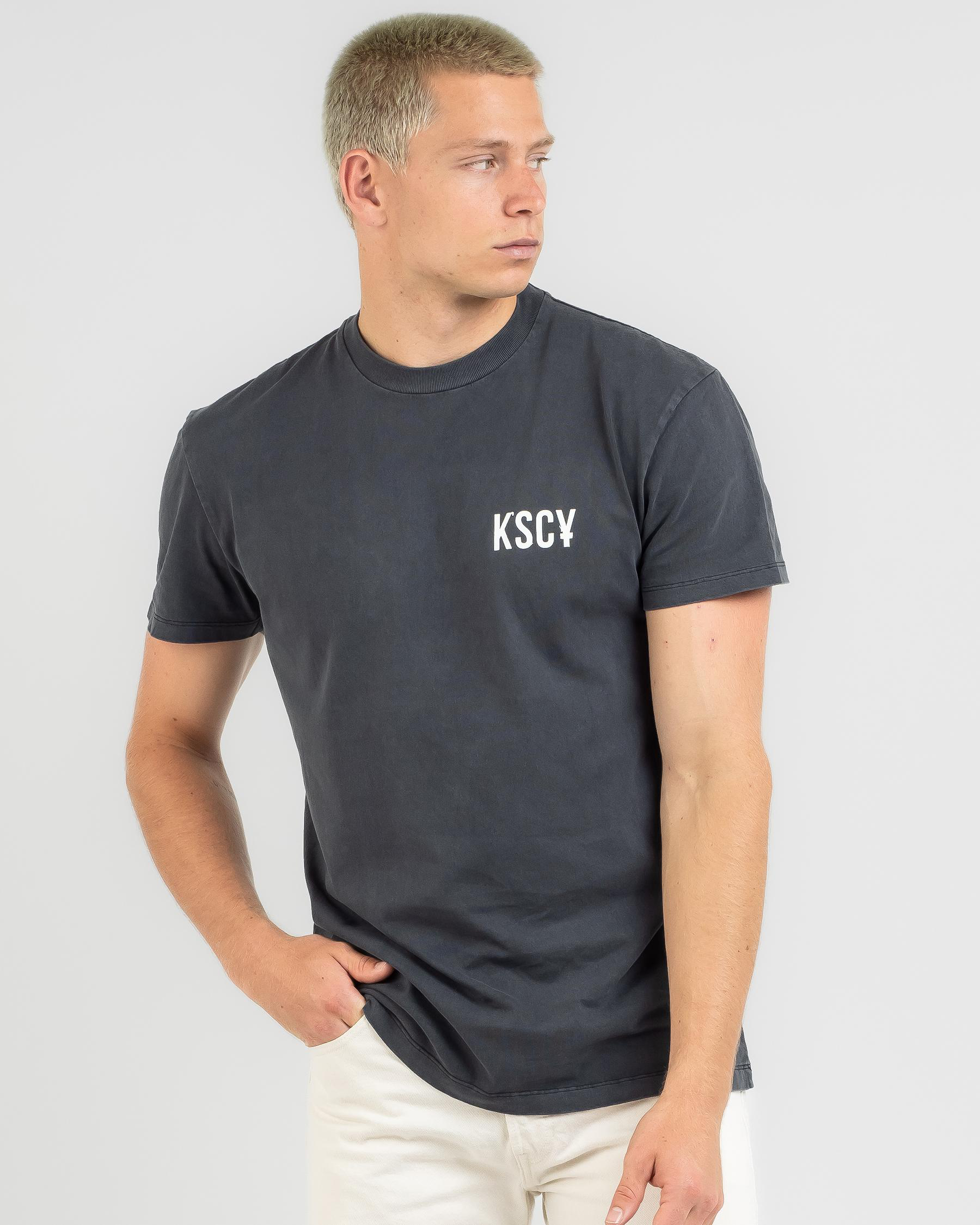 Shop Kiss Chacey Soldier Relaxed T-Shirt In Pigment Anthracite Black ...