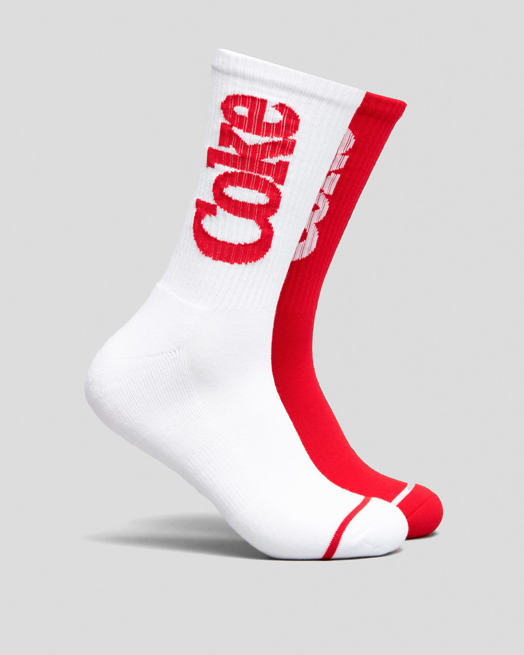 FOOT-IES Enjoy Coke Sneaker Socks 2 Pack In Red/white - Fast Shipping ...