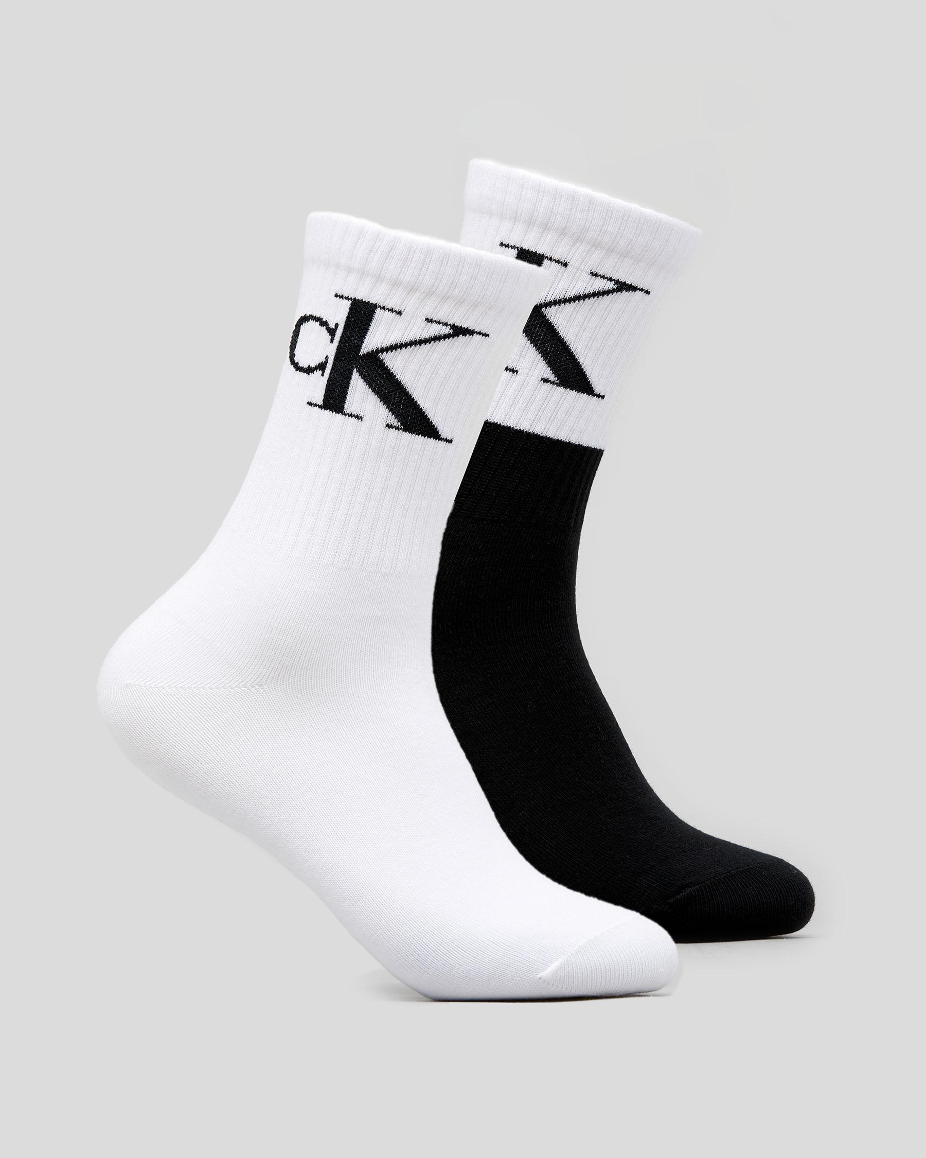 Shop Calvin Klein Womens Casual Monogram Sock Pack In Black Assorted ...