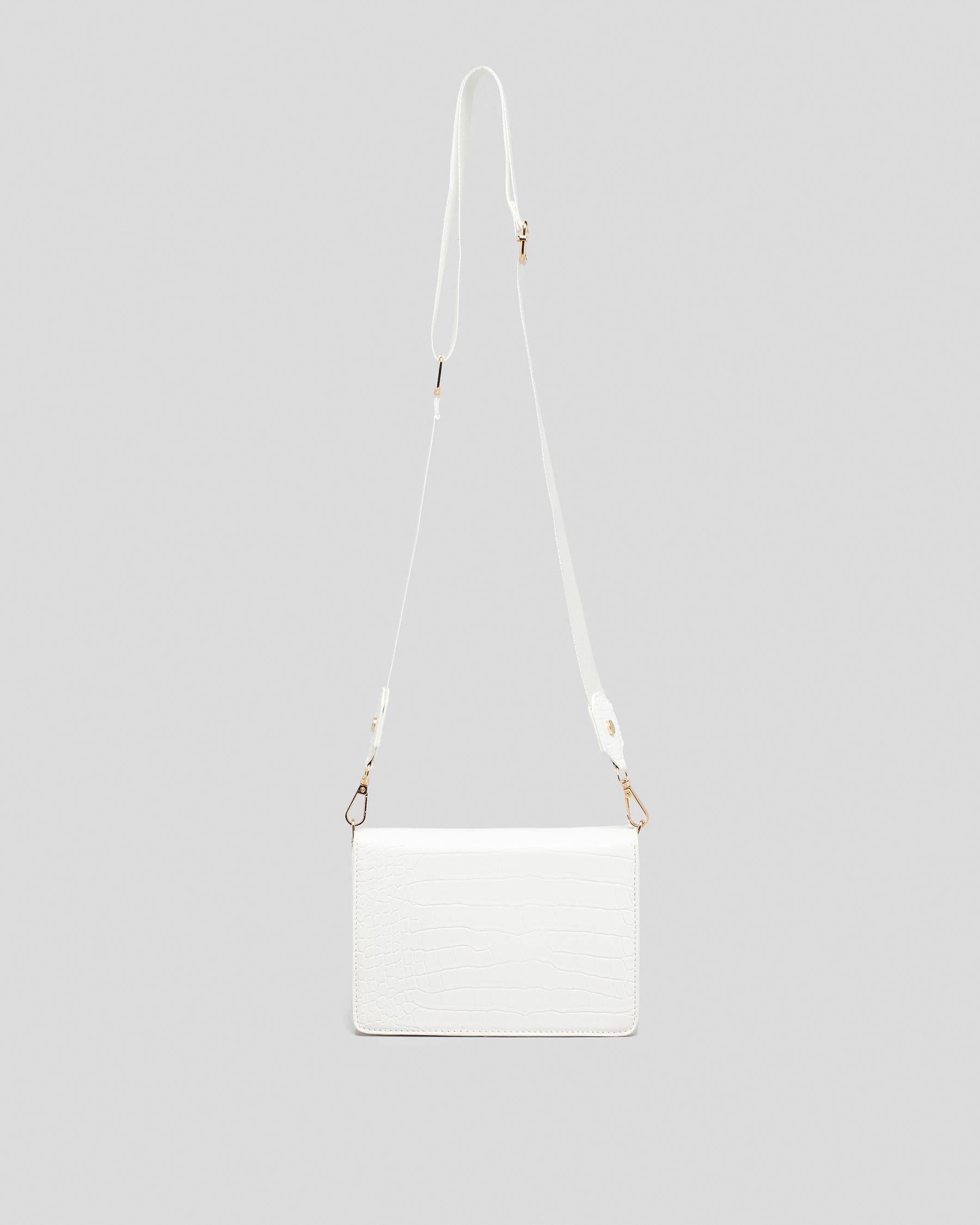 Shop Ava And Ever Mason Crossbody Bag In White Croc - Fast Shipping ...