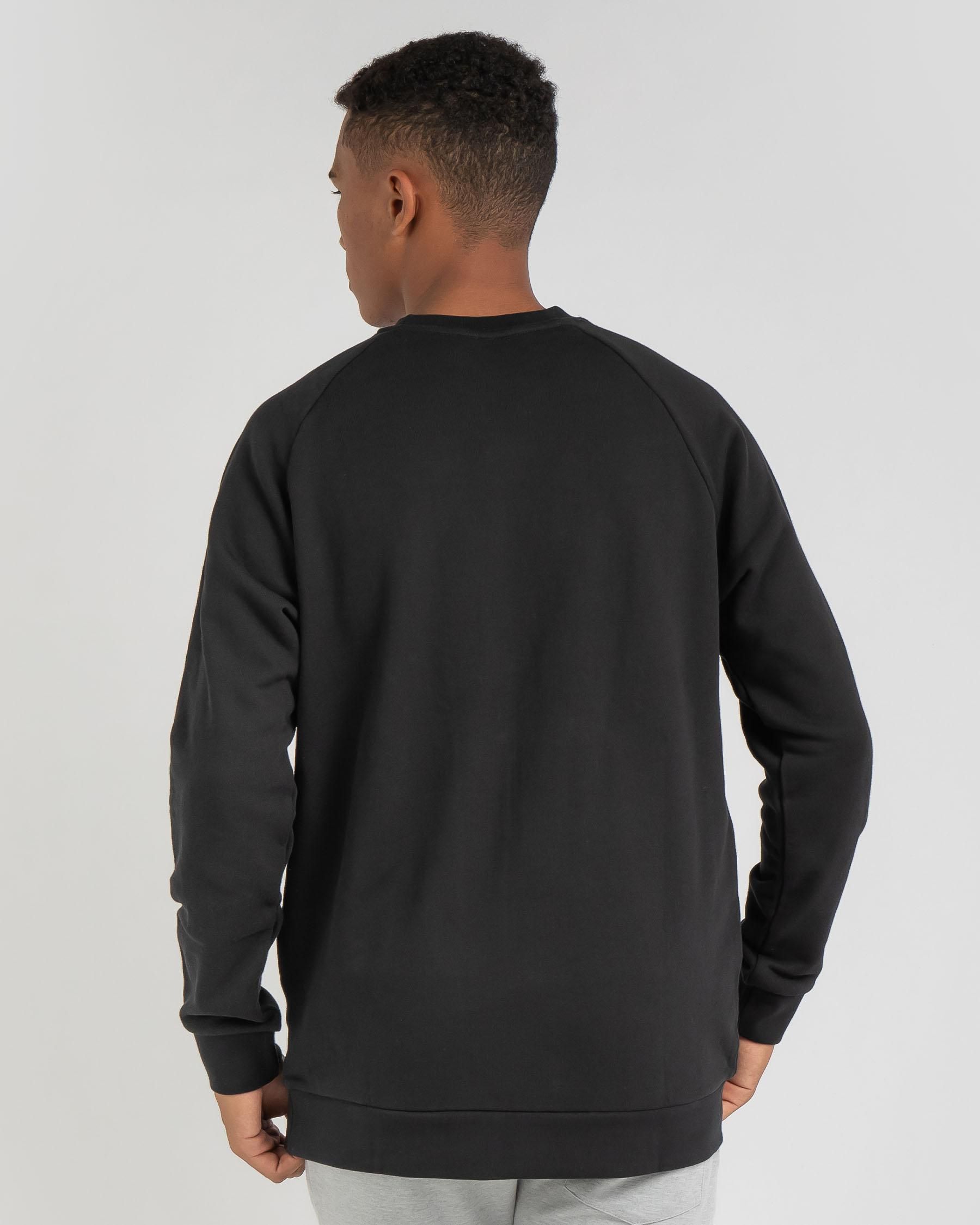 Shop adidas Trefoil Crew Sweatshirt In Black - Fast Shipping & Easy ...