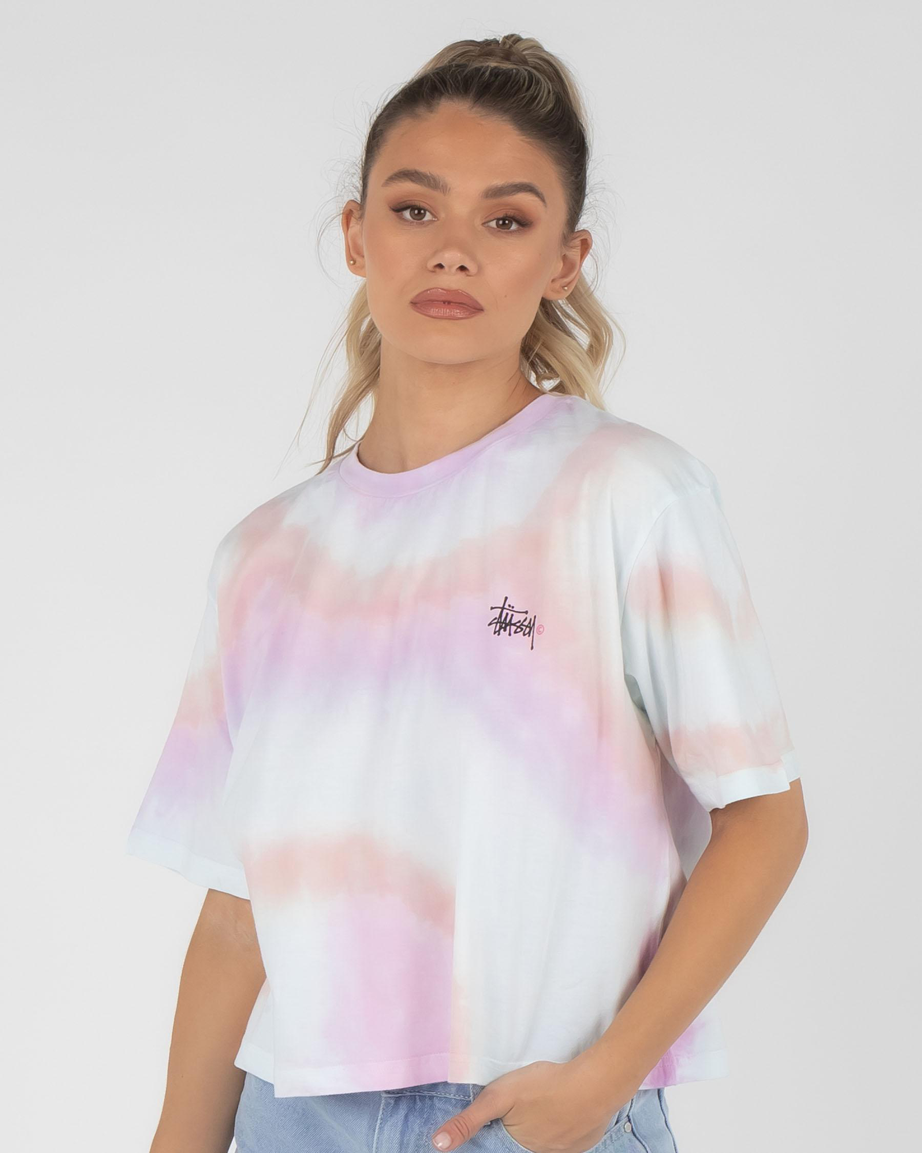 Shop Stussy Verna Tie Dye T-Shirt In Pale Blue - Fast Shipping & Easy ...