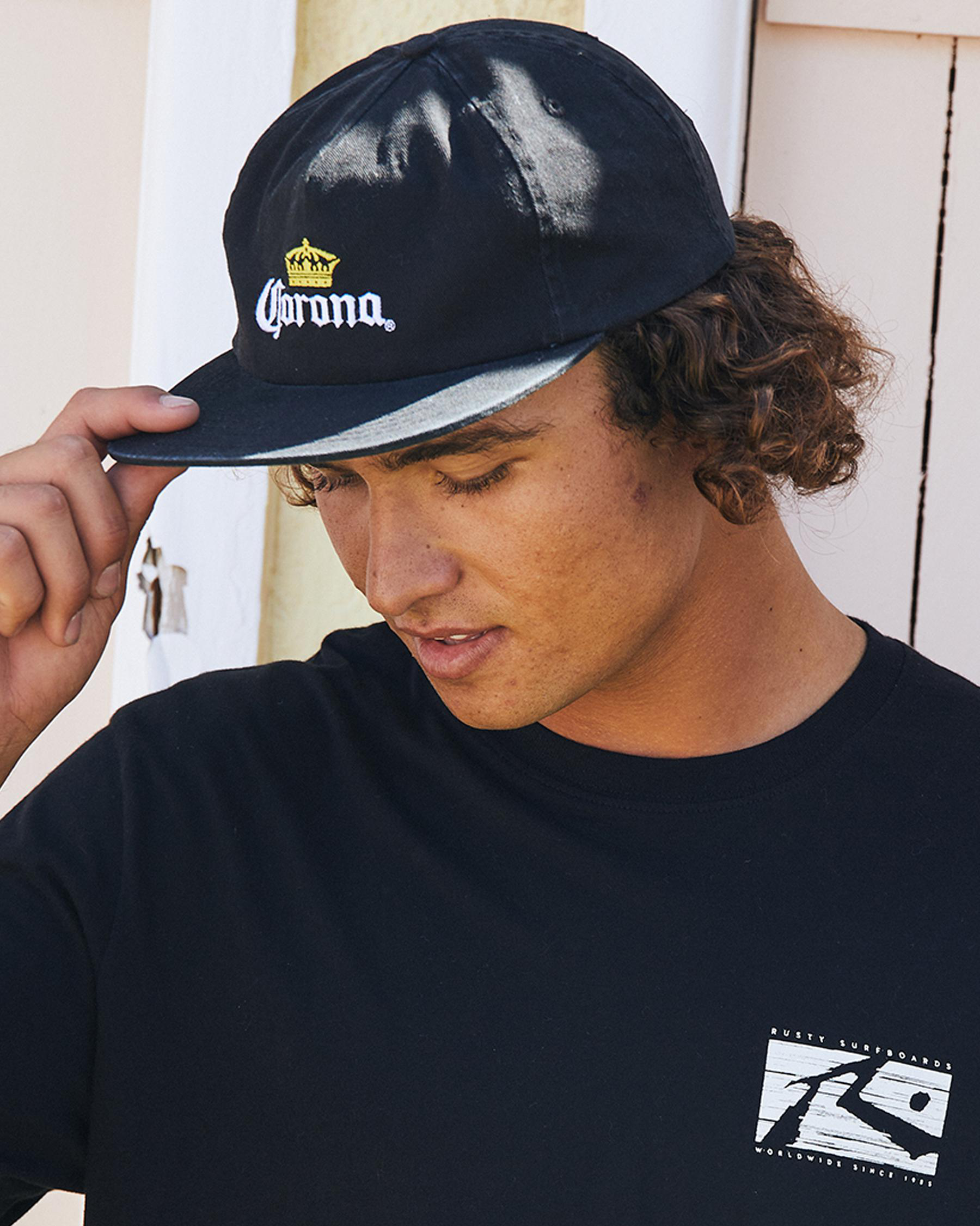 Corona Woven 5 Panel Cap In Black | City Beach Australia