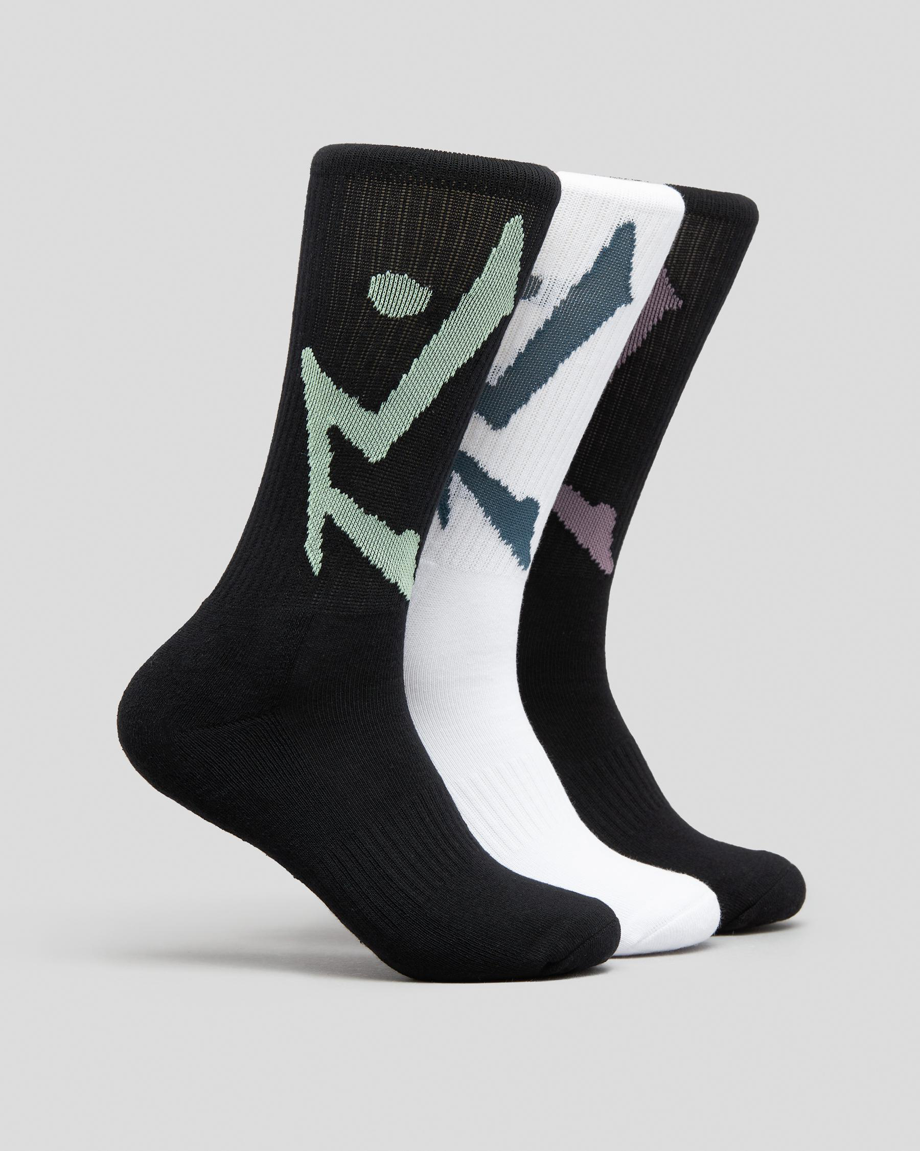 Rusty All Out Mid Calf Socks 3 Pack In Multi - FREE* Shipping & Easy ...