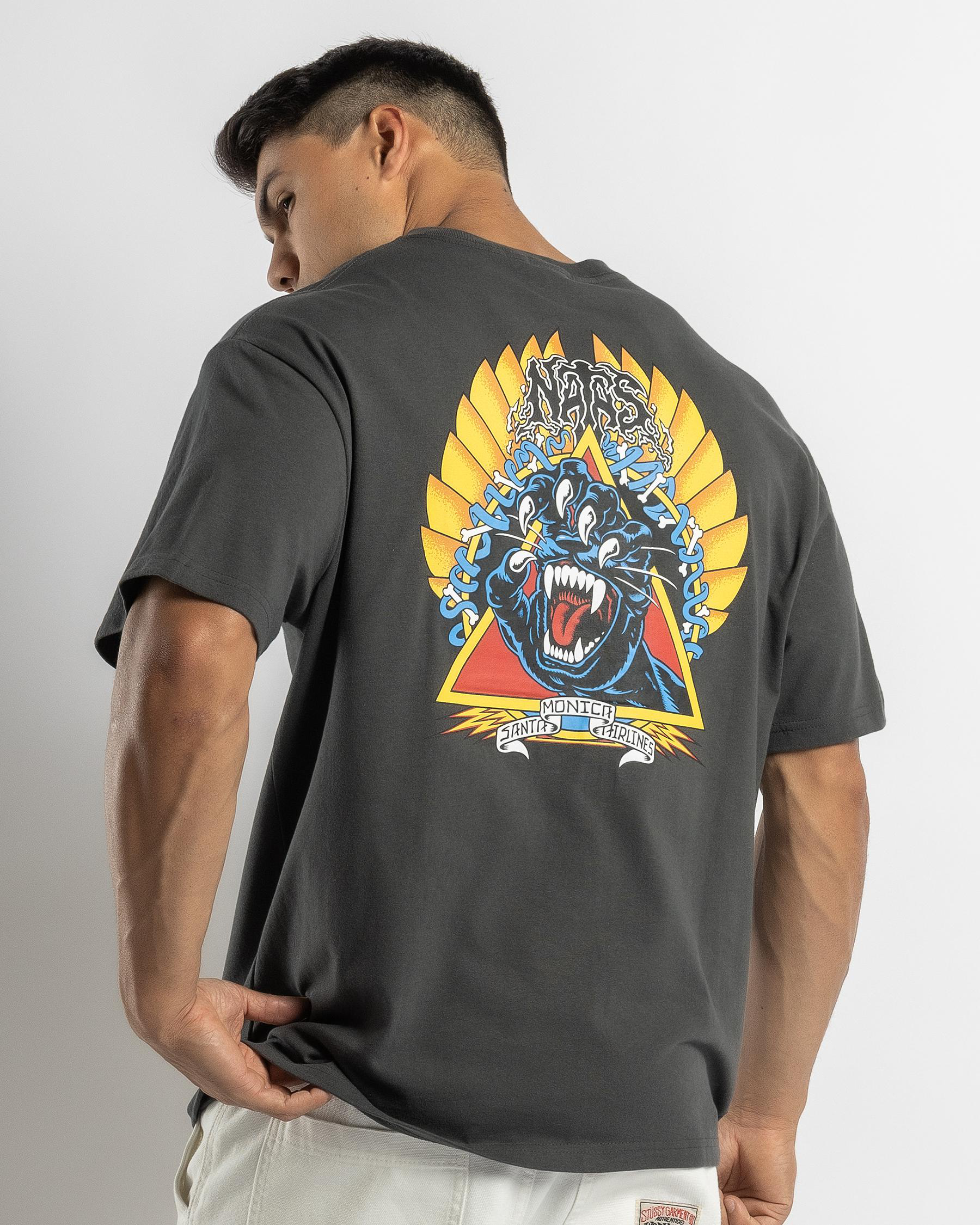 Shop Santa Cruz Natas Screaming Hand T-Shirt In Washed Black - Fast ...